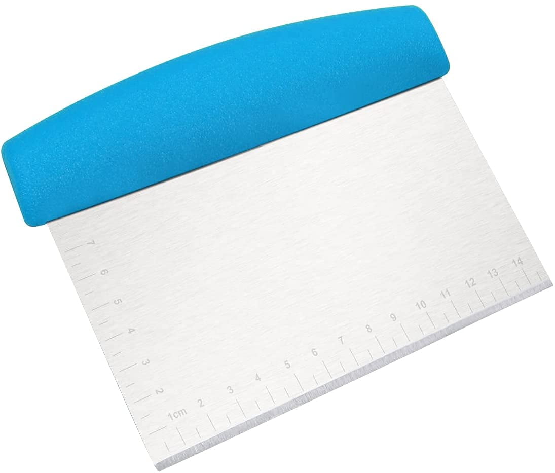 Leeonz Stainless Steel Bench Scraper & Chopper, Scale Dough and Flour ...