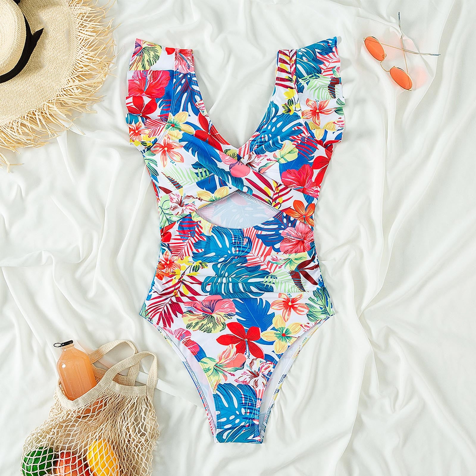 Leesechin 2025 Womens Bikinis Clearance Juniors Fashion Ruffle ...