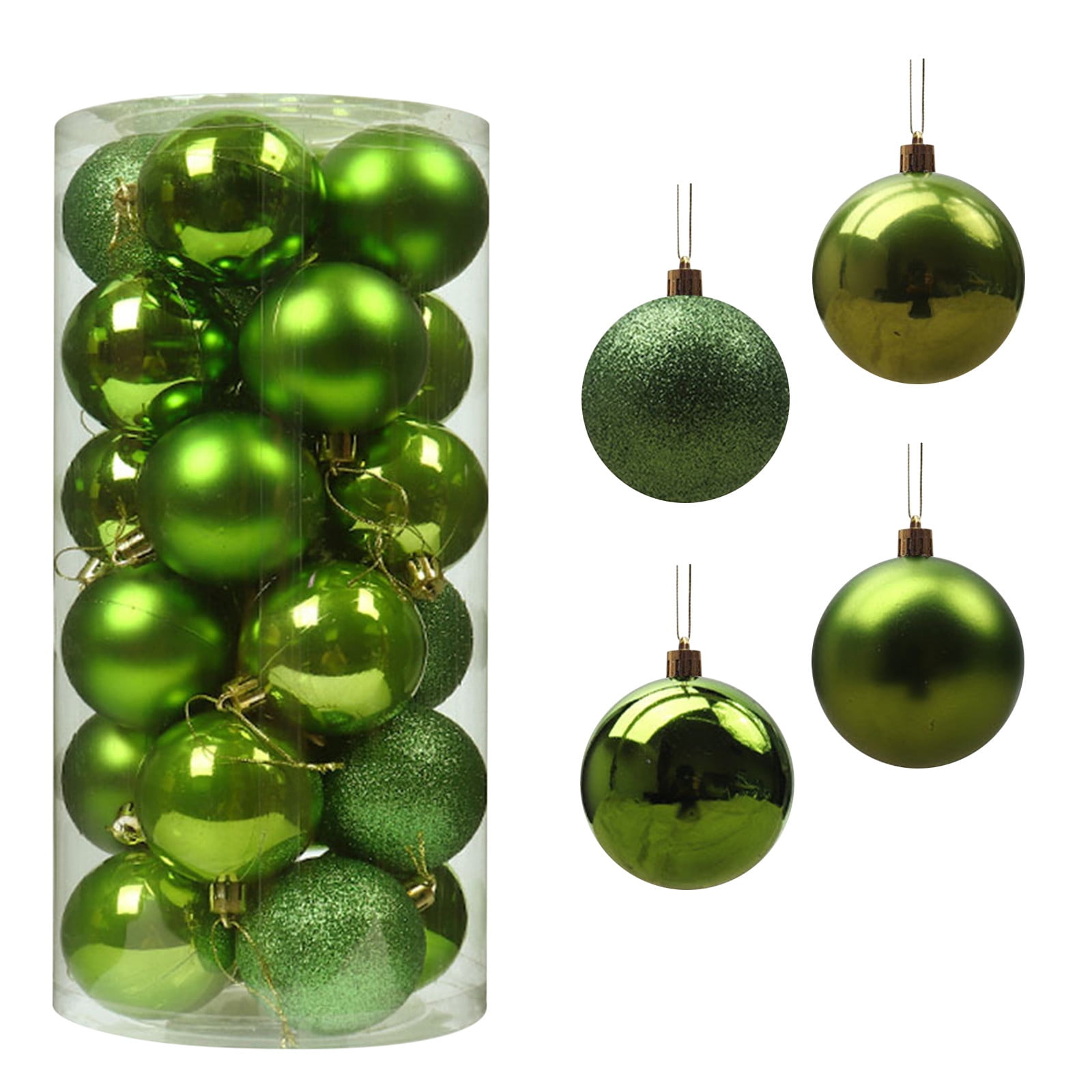 Leesechin Christmas Decorative Ball Electroplated Plastic Ball 4CM24pcs ...