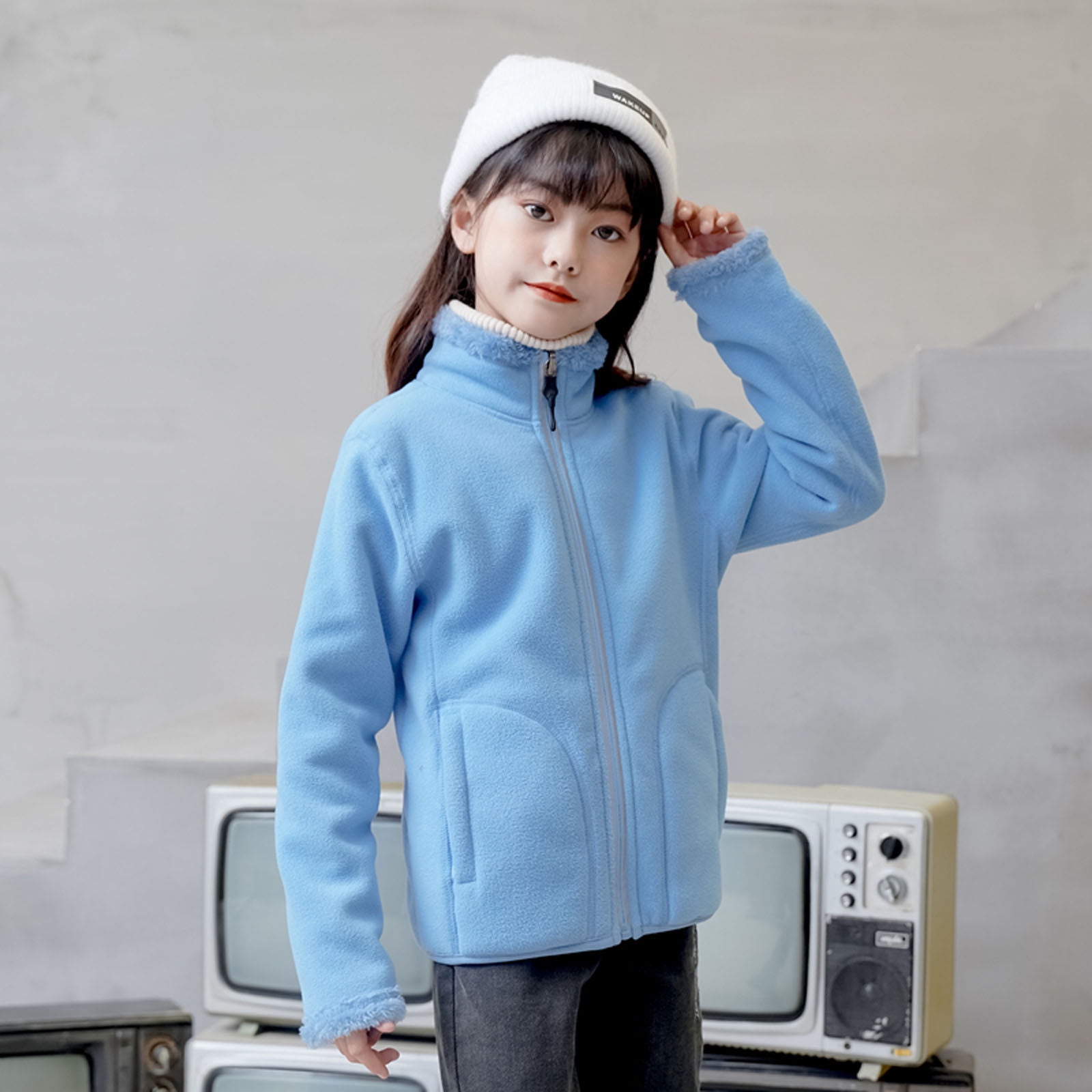 Leesechin Children's Fleece Fleece and Winter Fleece Tops Middle-aged ...