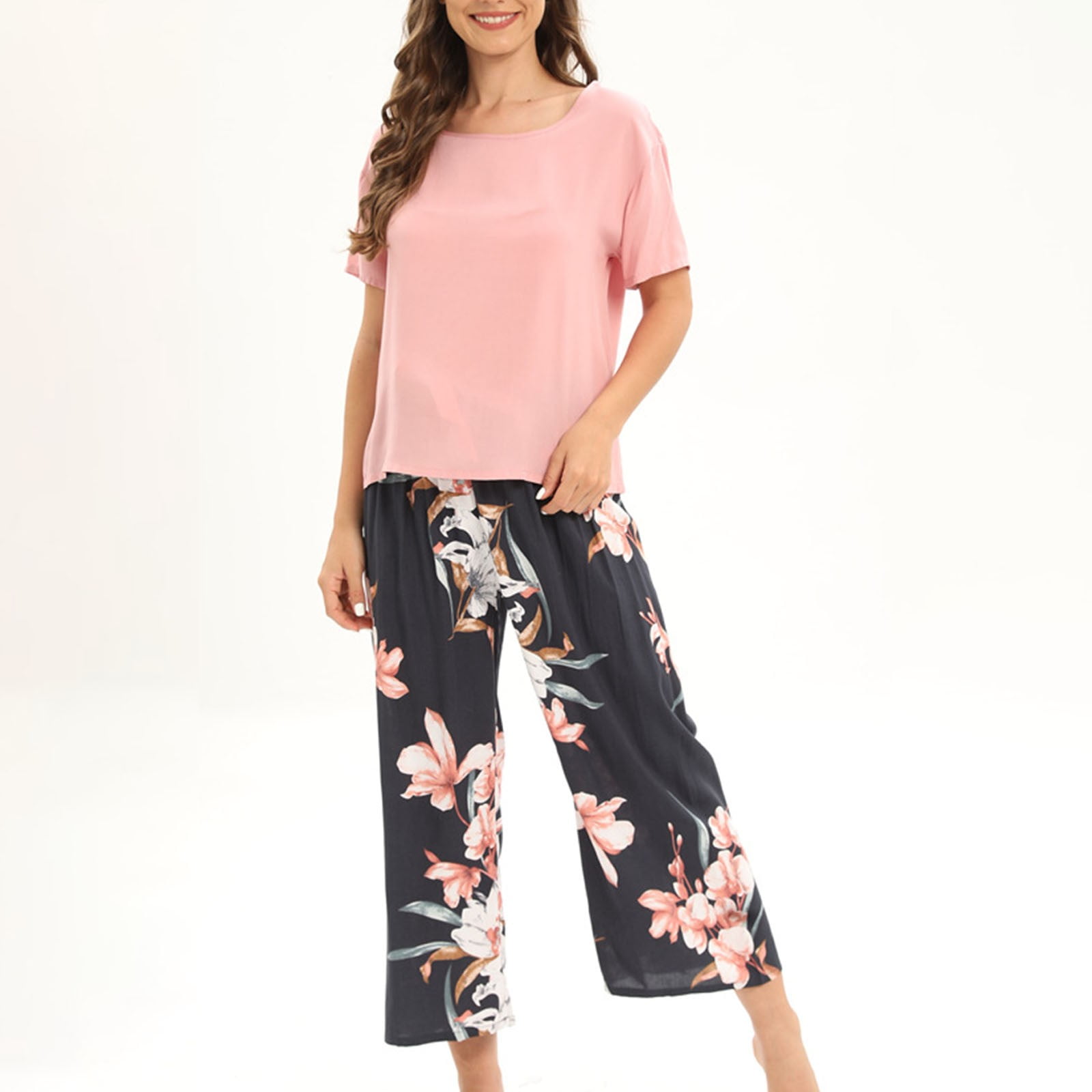 Leesechin Women's Sleepwear Set Loungewear Round- Neck Pajamas Long ...