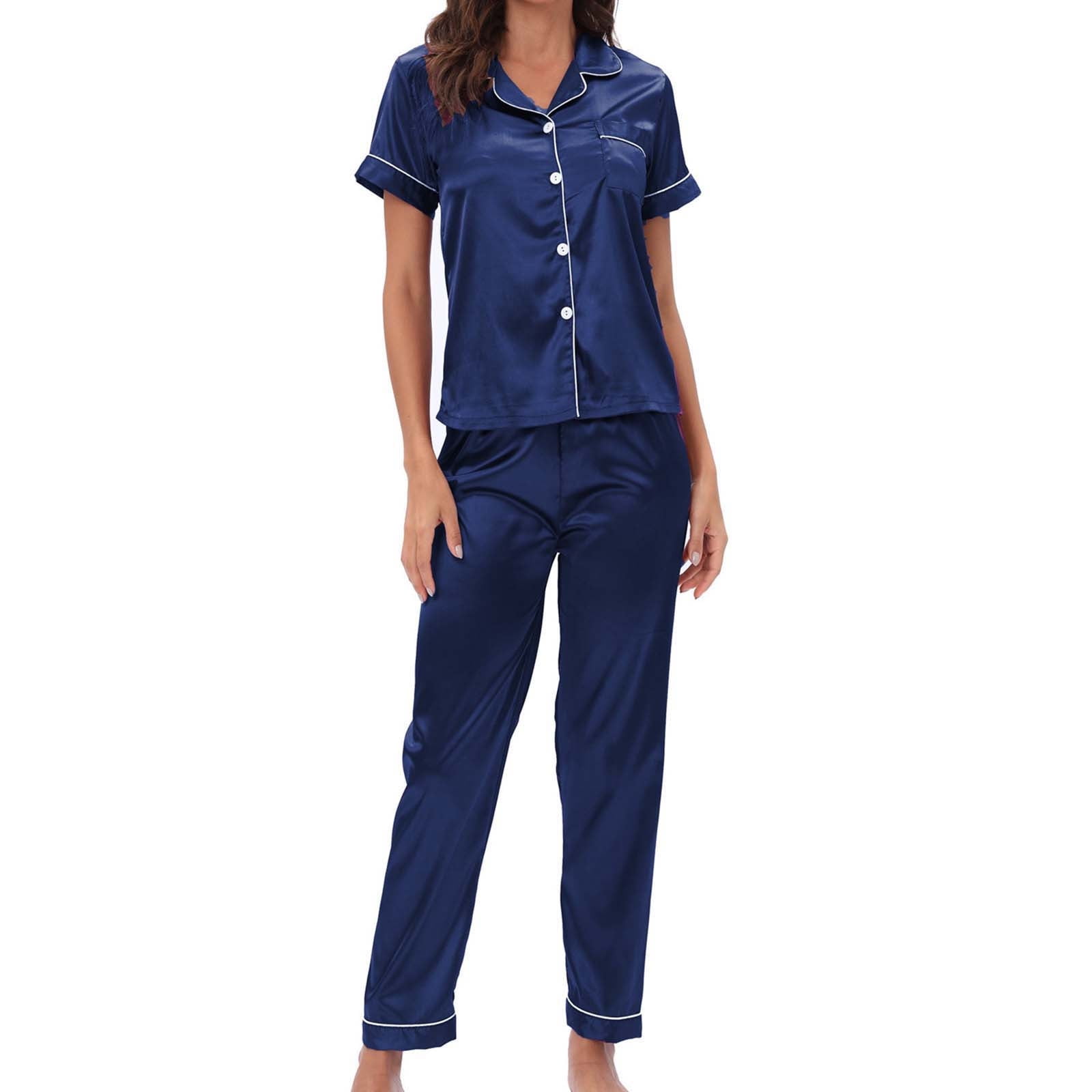 Leesechin Clearance Womens Sleepwear Set Leopard Home Wear Pajamas Two ...