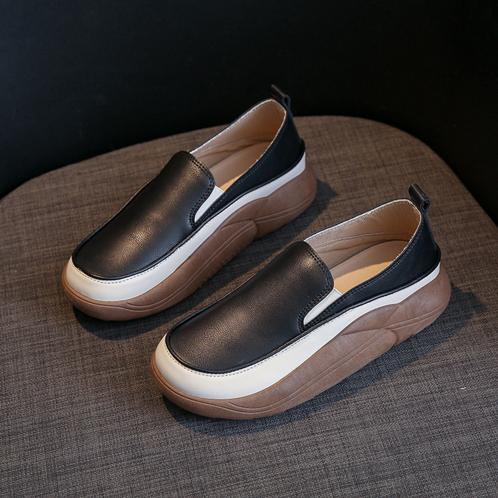 Leesechin Fashion Women Platform Shoes Thick Round Head Comfy Casual ...