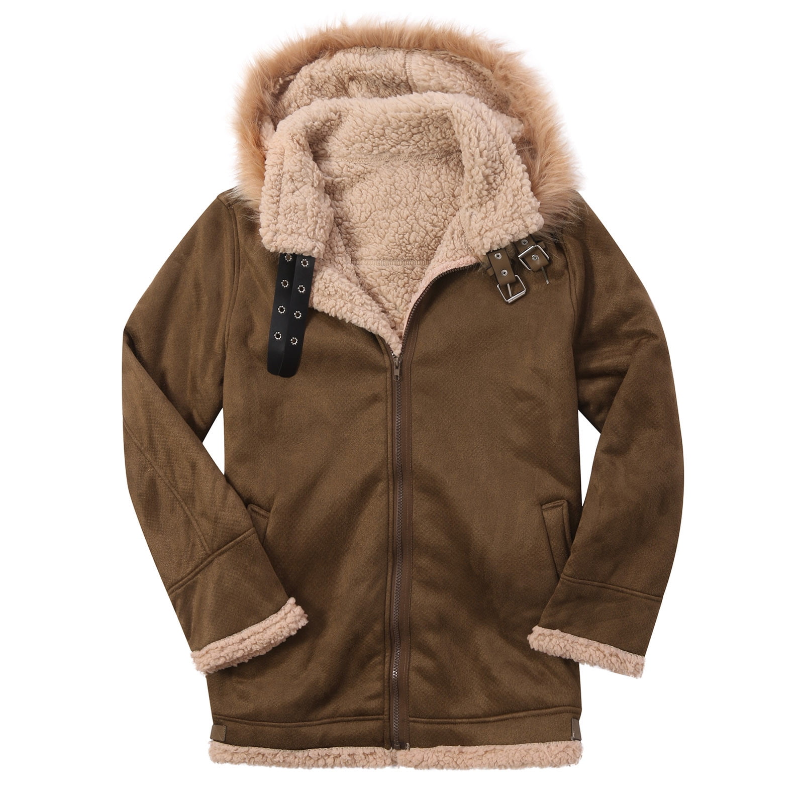 Leesechin Full Zip Jacket Zipper Patchwork Winter Warm Liner Coats ...