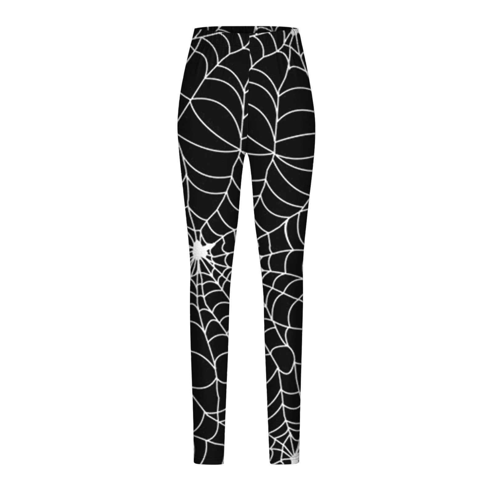 Leesechin Leggings For Women Spider Web Print High Waist Stretchy Warm ...