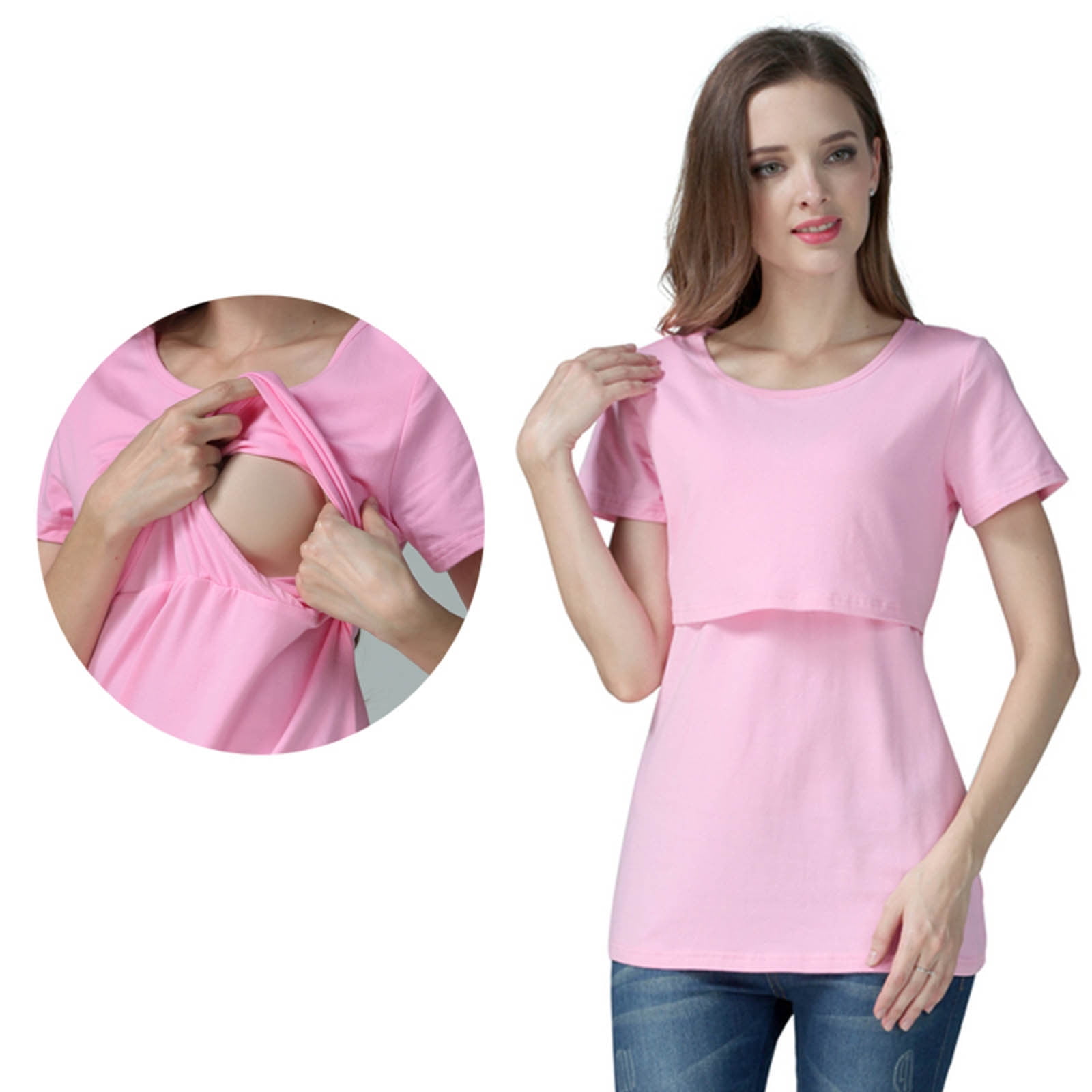 Leesechin Maternity Shirts Clearance V-Neck Long Sleeve Bandage Solid ...