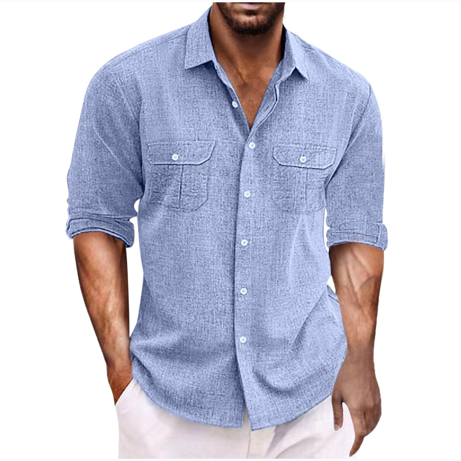 Leesechin Men's Button Down Shirt Long Sleeve Casual Shirt for Men ...