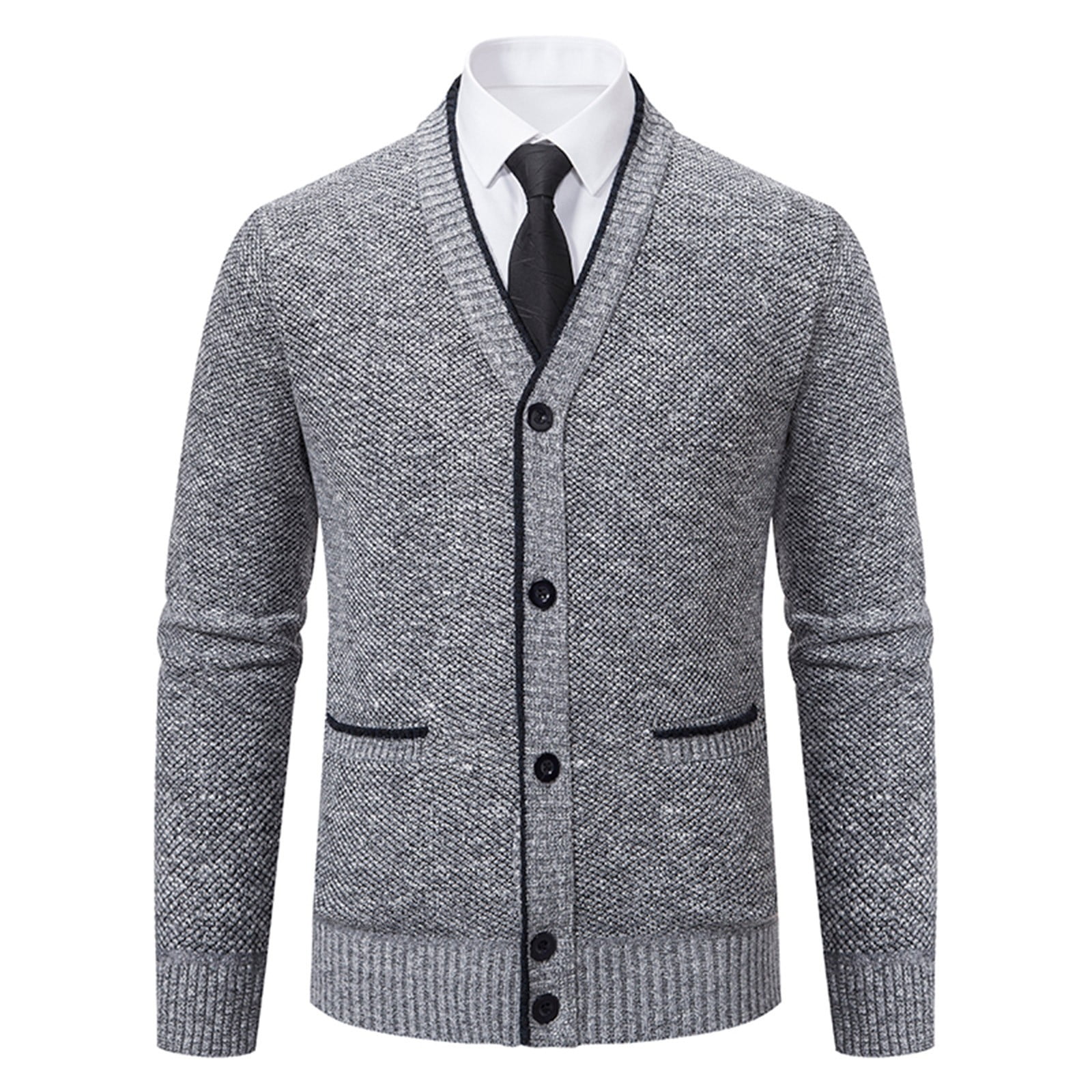 Trench Coat For Men Runcati Mens Cardigan Sweaters V Neck Button Down ...