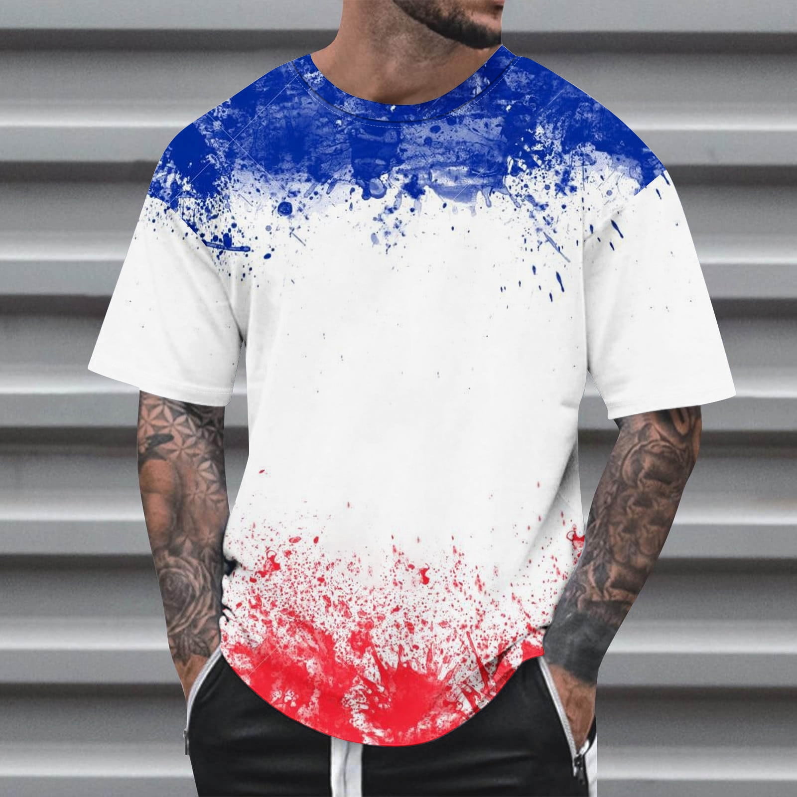 Leesechin Men's Graphic Tees Short Sleeve Crewneck Casual Vintage ...