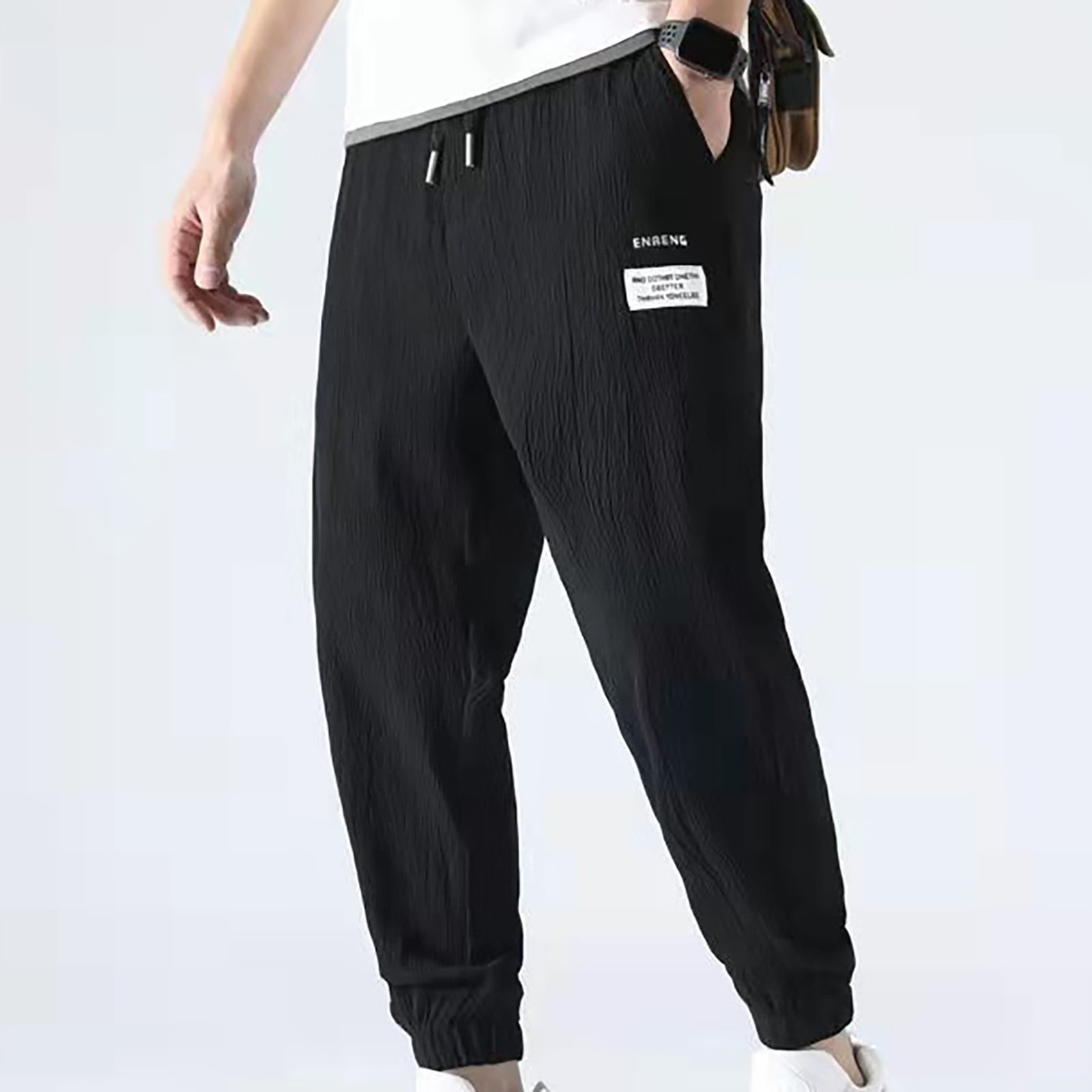 Leesechin Men's Sweatpants Casual Lounge Cotton Pajama Yoga Pants Open ...