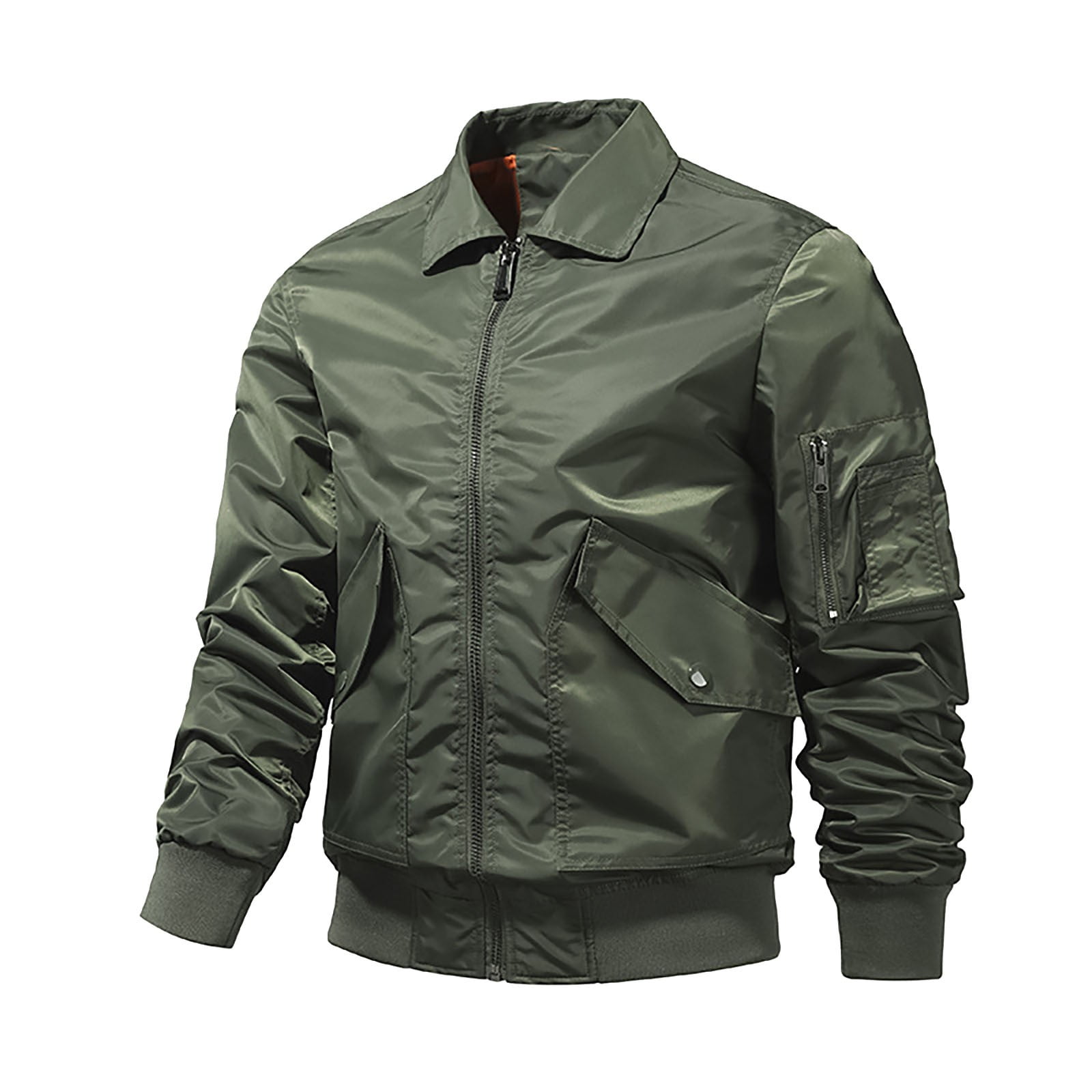 Leesechin Mens Bomber Jackets Fall Winter Men's Fashion Casual Solid ...