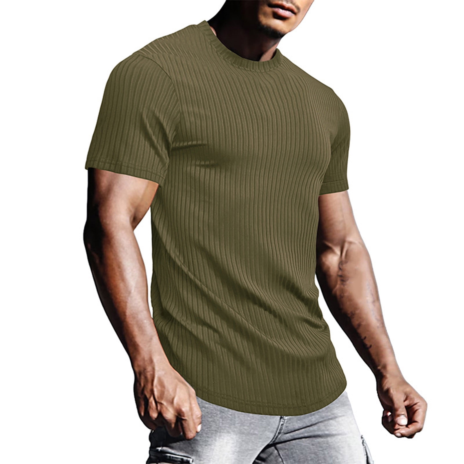 Leesechin Mens Fitted T Shirts Clearance, Basic V Neck T Shirts for Men ...