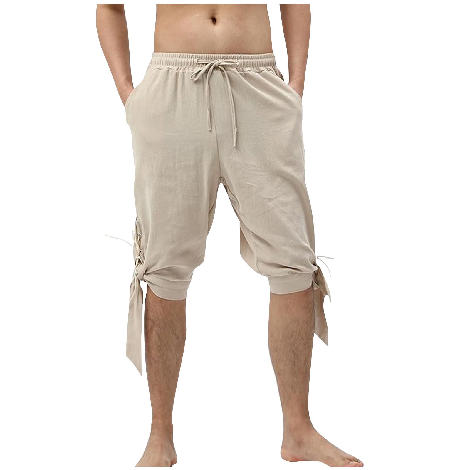 Leesechin Mens Pirate Pants Renaissance Medieval Colonial Costume ...