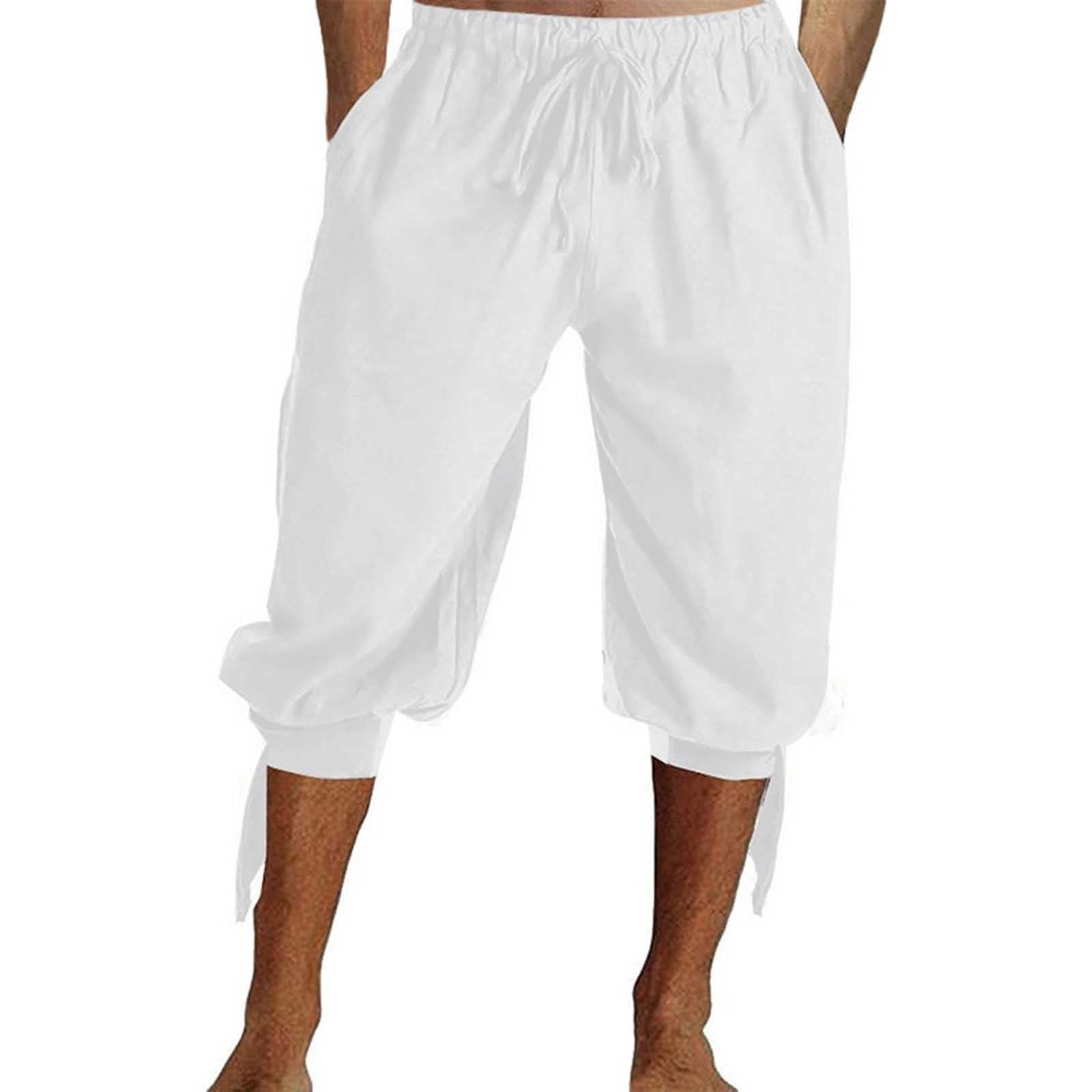 Leesechin Mens Pirate Pants Renaissance Medieval Colonial Costume ...