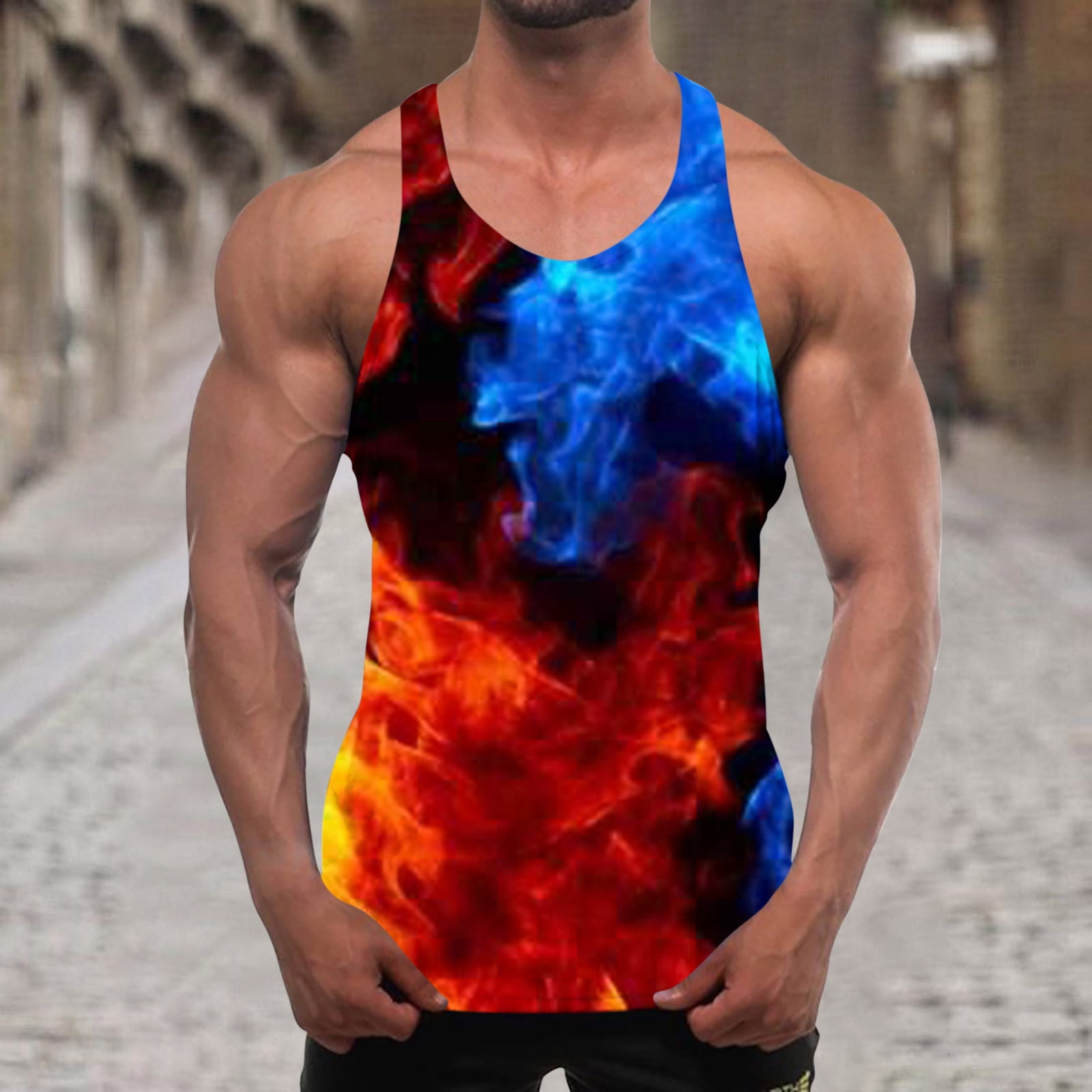 Leesechin Mens Tank Tops Summer Men's Tank Tops Gym Workout Shirt Y ...