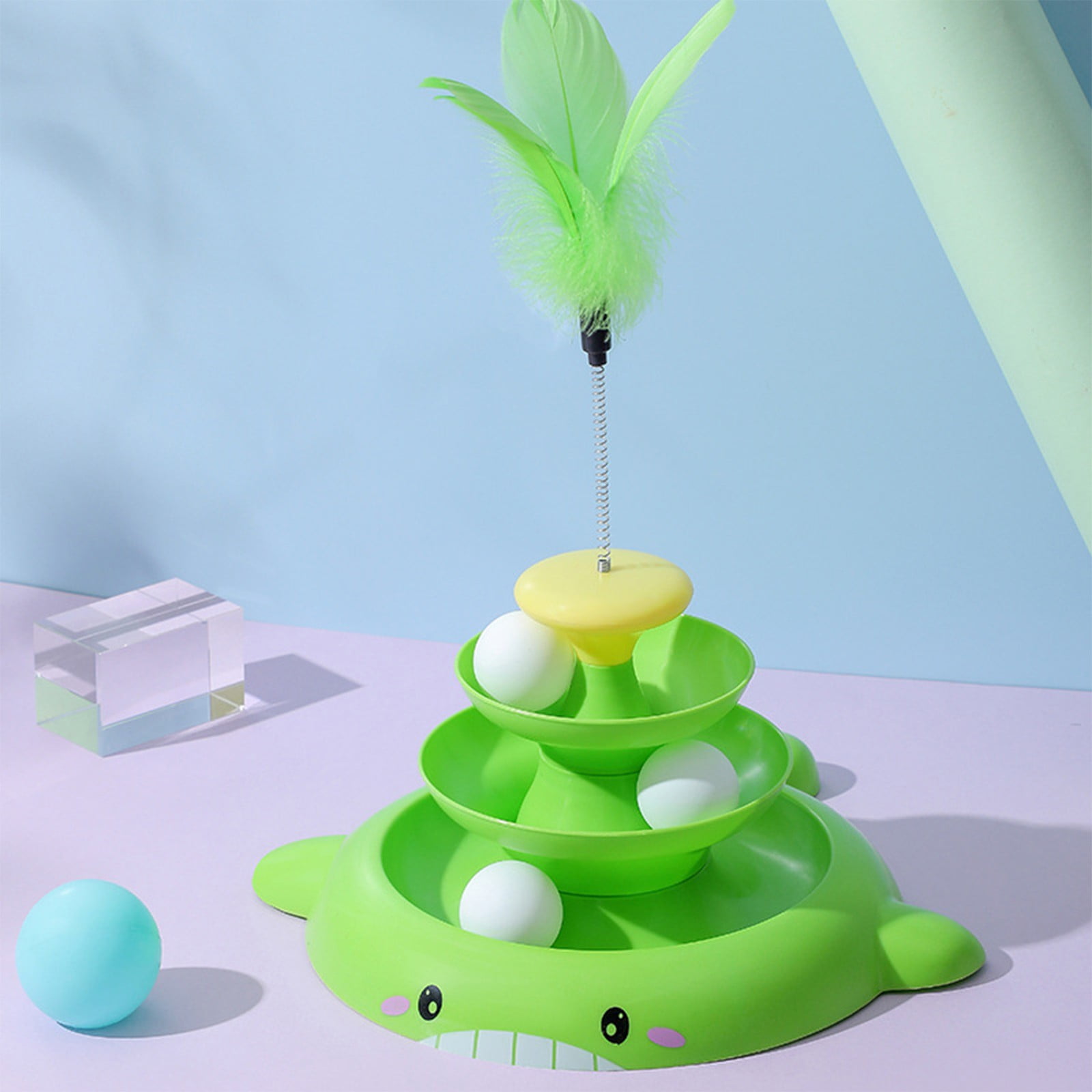 Leesechin Pets Toys Pet Turntable Cats Toy Four Layer Space Tower Cats ...