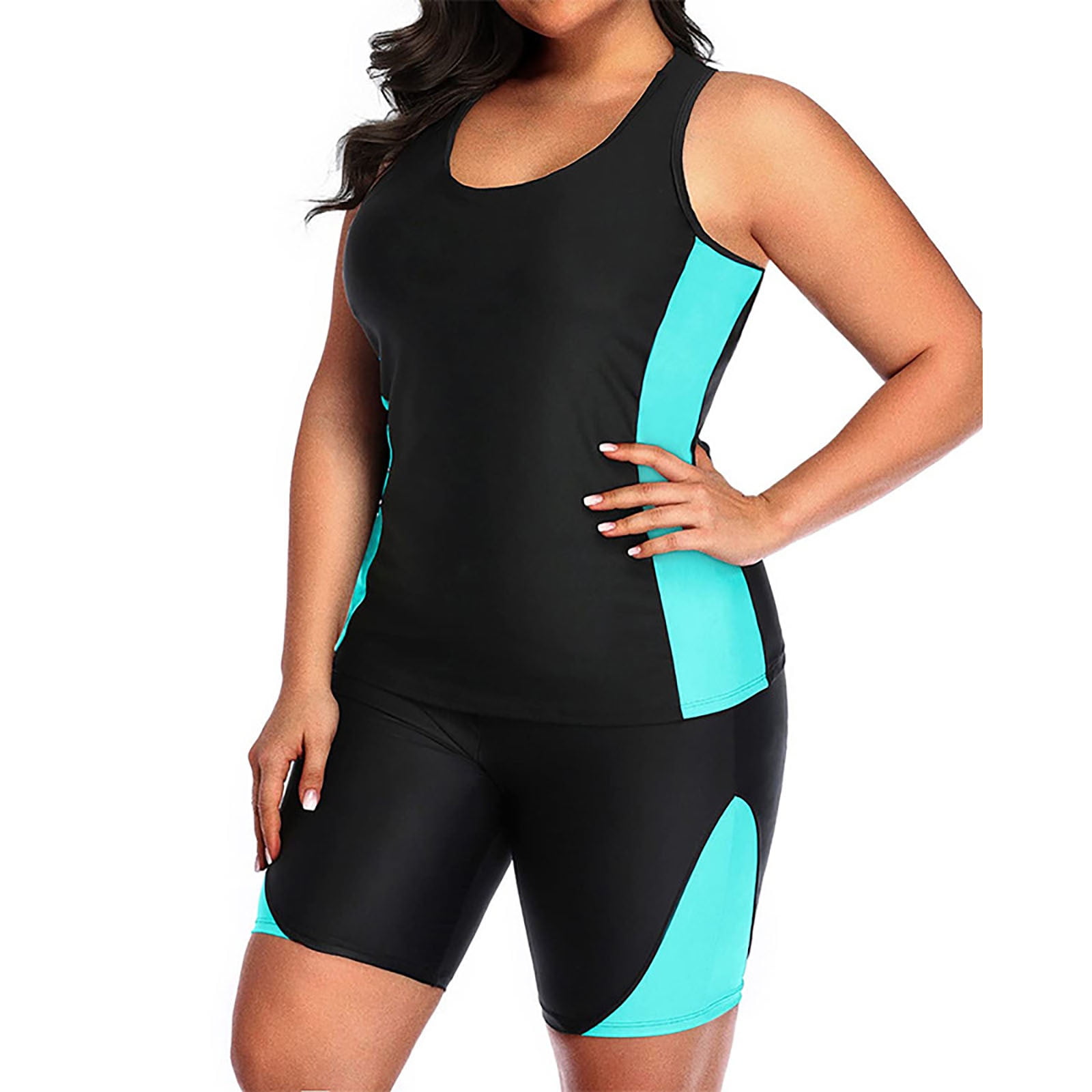 Leesechin Plus Size Swimwear One Piece Clearance Women Oversize Sports Swimwear Conservative