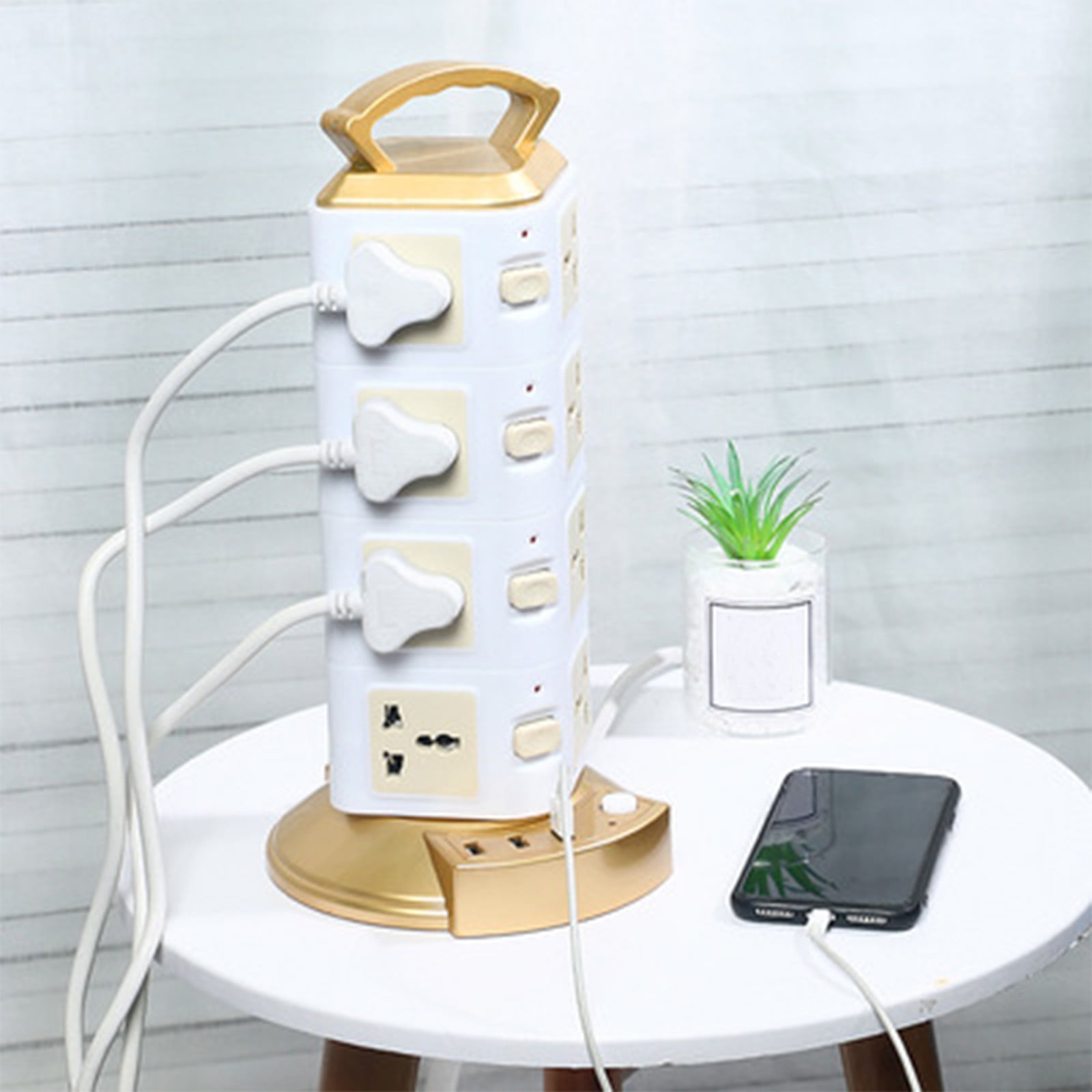 Leesechin Power Strip Surge Protector-Power Strip Tower With 3 USB ...