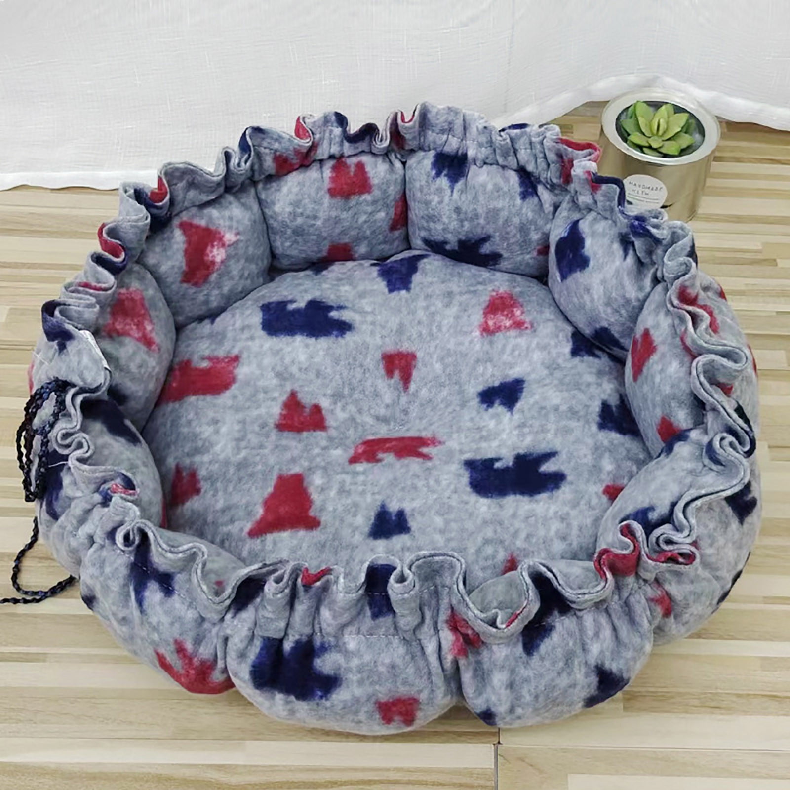 Leesechin Small Dog Bed Cat Bed with Hooded Blanket, Cozy Cuddler ...