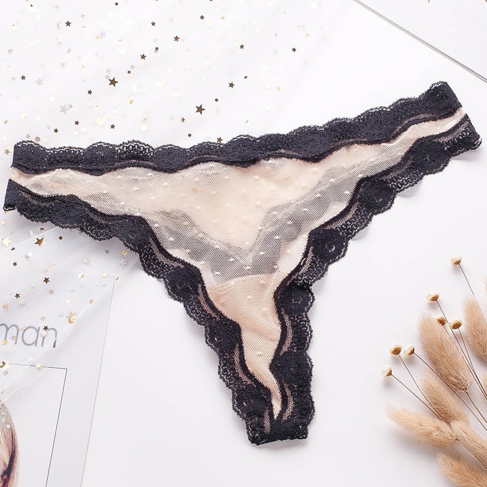 Leesechin Underwear for Women Short Fashion Sexy Embroidery Flower ...