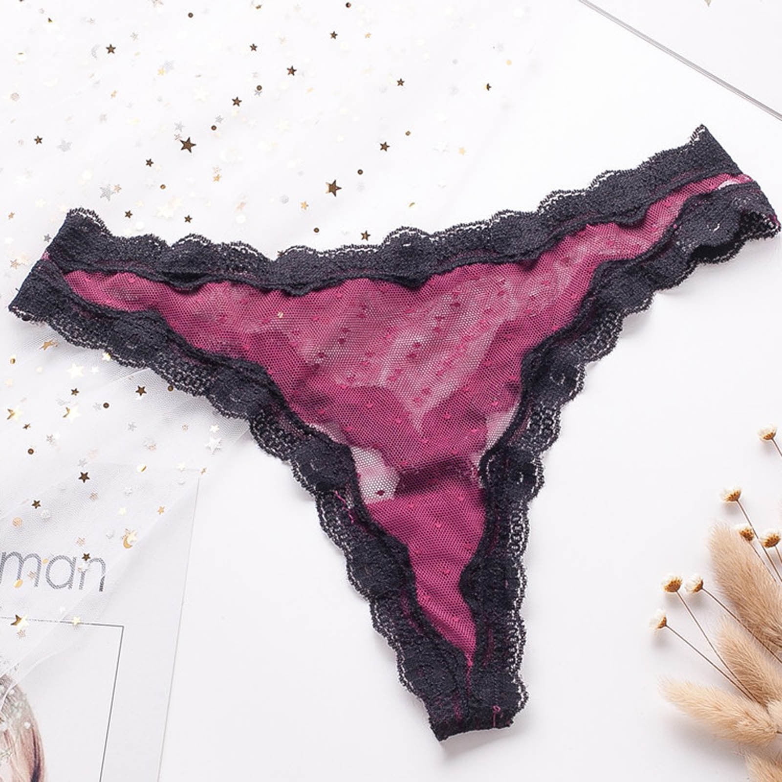 Leesechin Underwear for Women Short Fashion Sexy Embroidery Flower ...