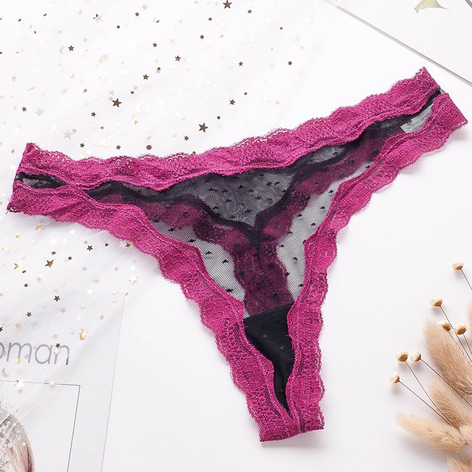 Leesechin Underwear for Women Short Fashion Sexy Embroidery Flower ...