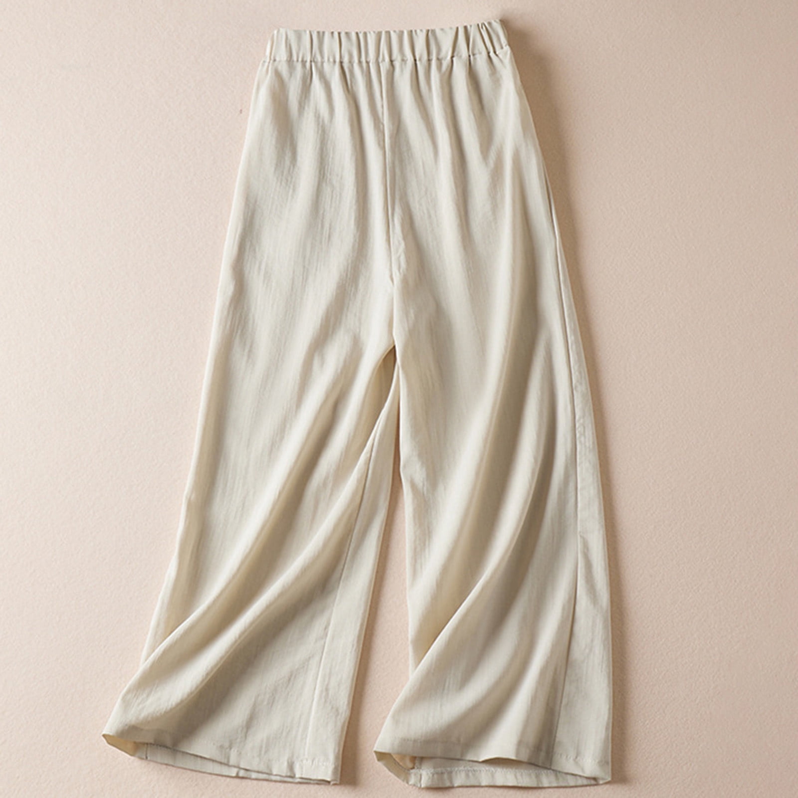 Leesechin Wide Leg Linen Pants Clearance Women Woose Fitting High ...