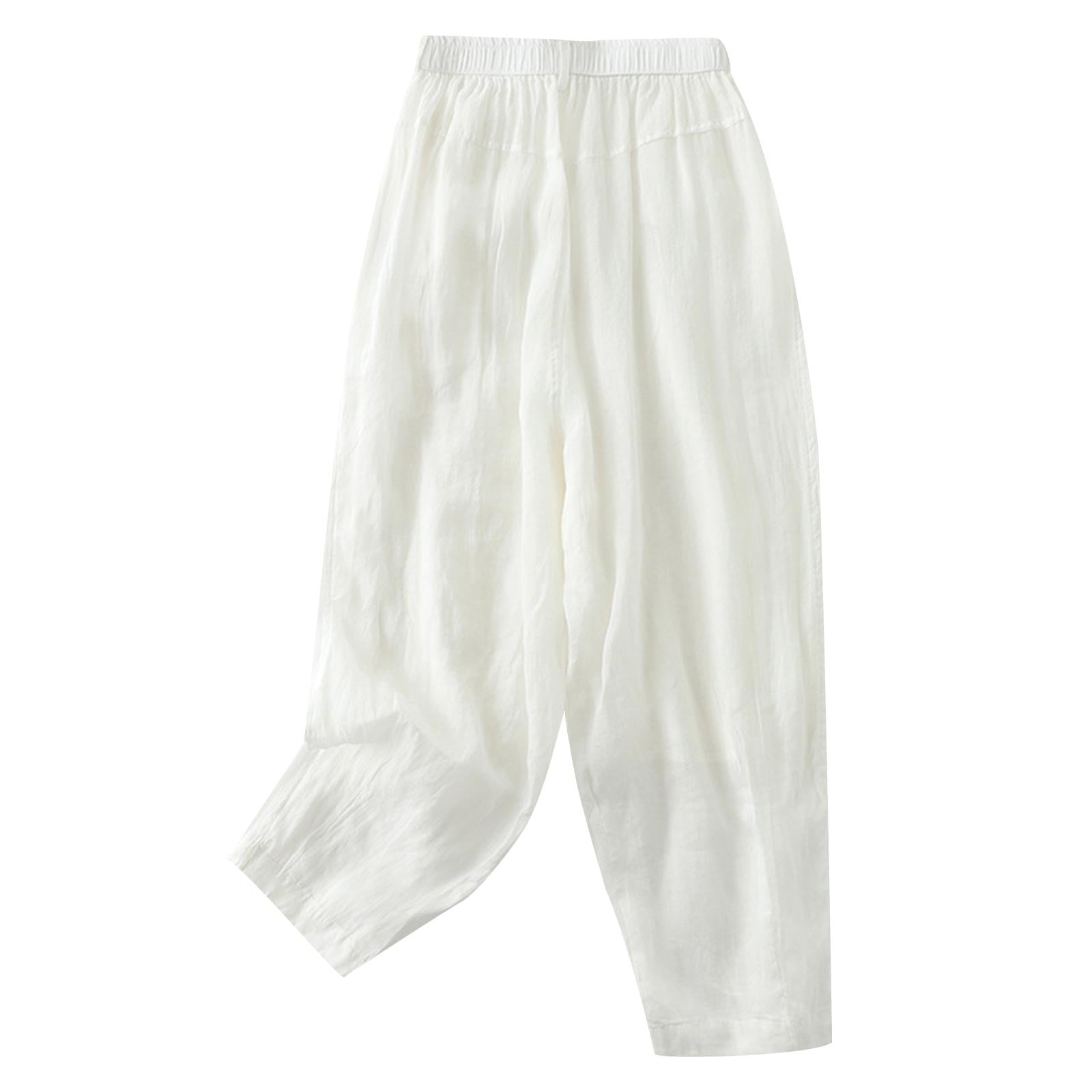 Leesechin Wide Leg Linen Pants Clearance Women's Summer Solid Loose ...