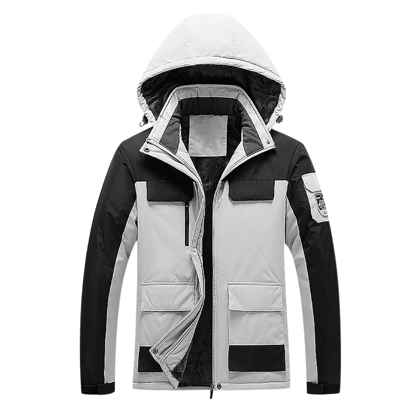 Leesechin Windbreaker Jacket for Men Casual Patchwork Thicken Multi ...