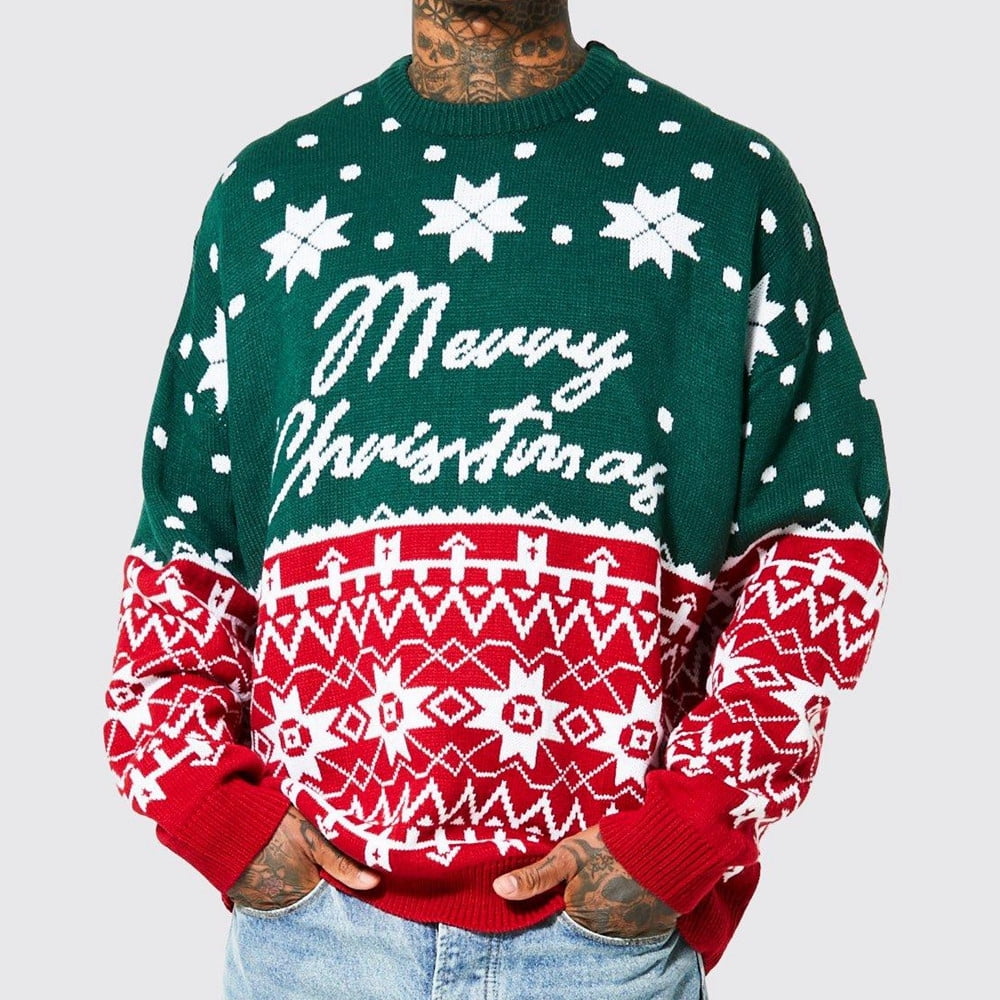 Leesechin Winter Sweaters for Men Casual Pullover Christmas Long ...