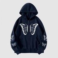 Rhinestone Graphic Hoodie with Head Cover,Oversized Aesthetic Skeleton Skull Jacket Streetwear ...