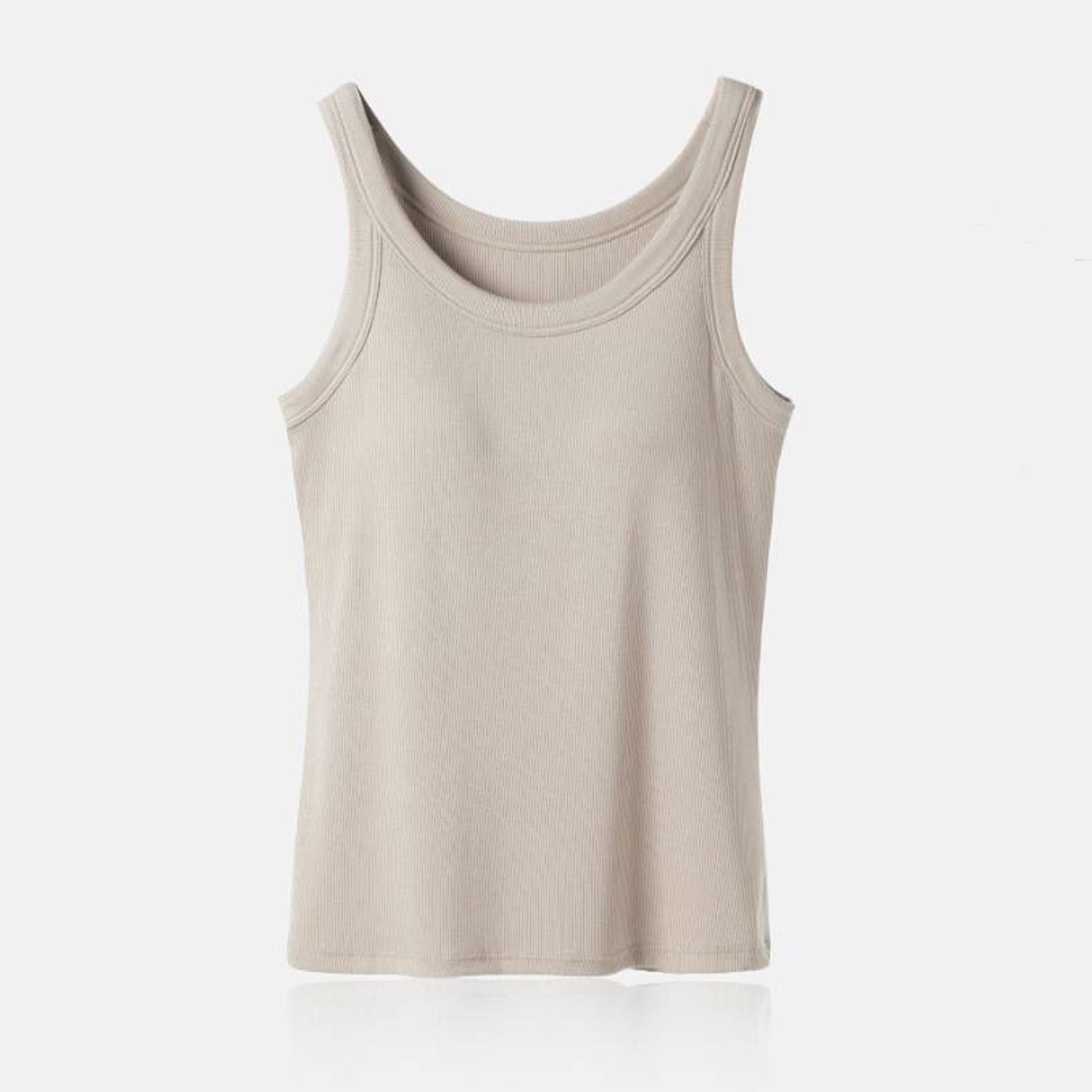 Leesechin Women Ribbed Fitness Crop Tops with Built in Bra Yoga Tank ...