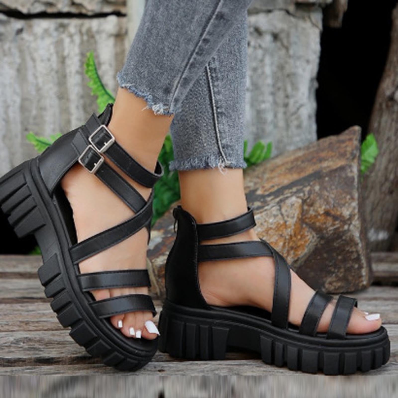 Leesechin Women's Platform Sandals Wide Chunky Sandals Fisherman Summer ...