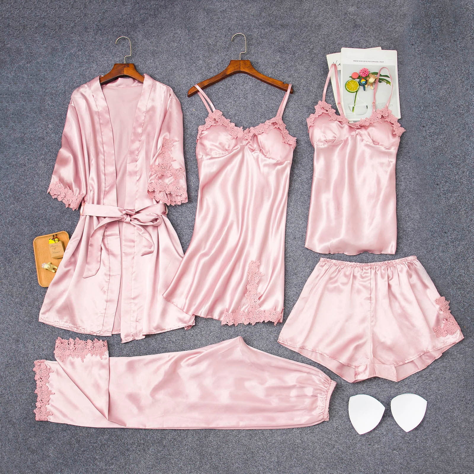 Leesechin Womens Nightgown Long Sleeve Homewear Leisure Wear Nightwear ...