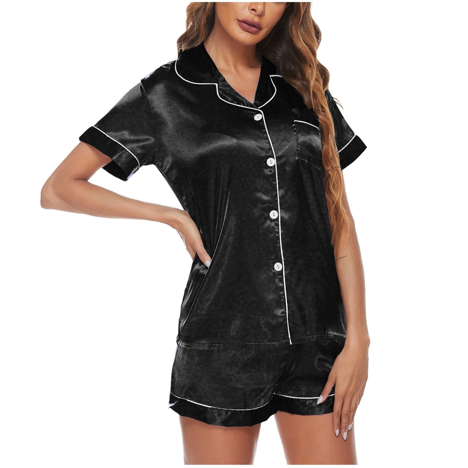 Leesechin Womens Nightgown Trendy Home Wear Nightwear Two-Piece Suit ...