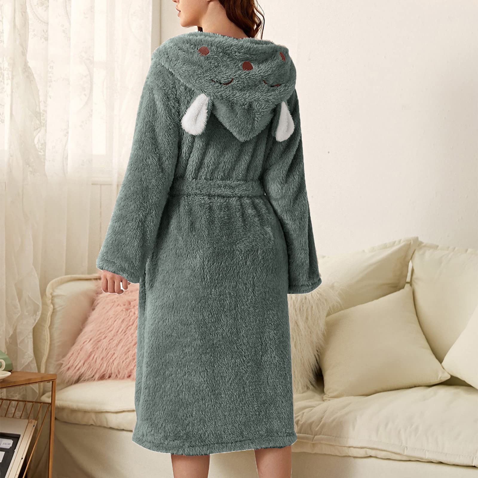 Leesechin Womens Robe Plush, Winter Fleece Robes for Women, Long Bath ...