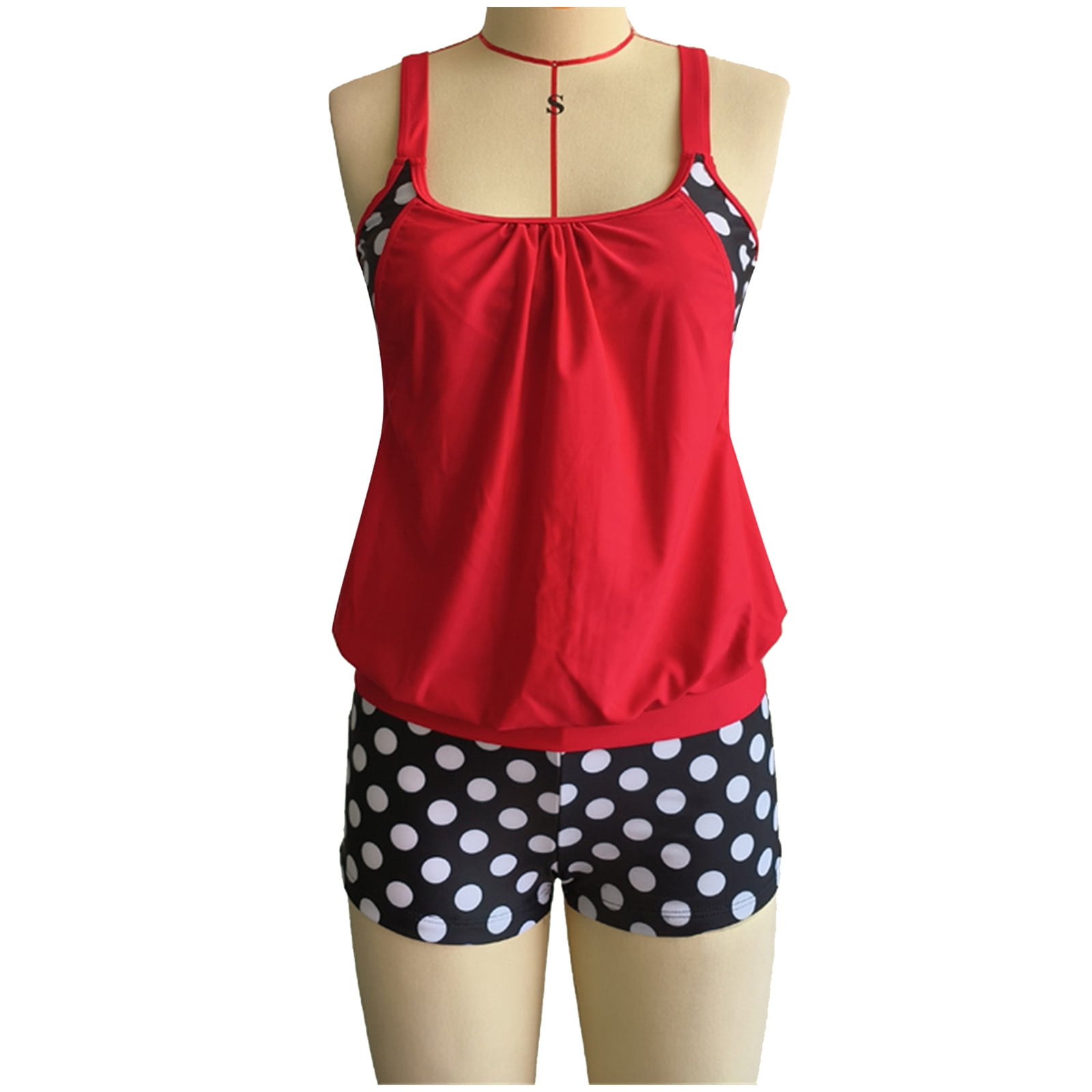 Leesechin Womens Swim Suits Clearance Ladie Round Dot Floral Print Vest