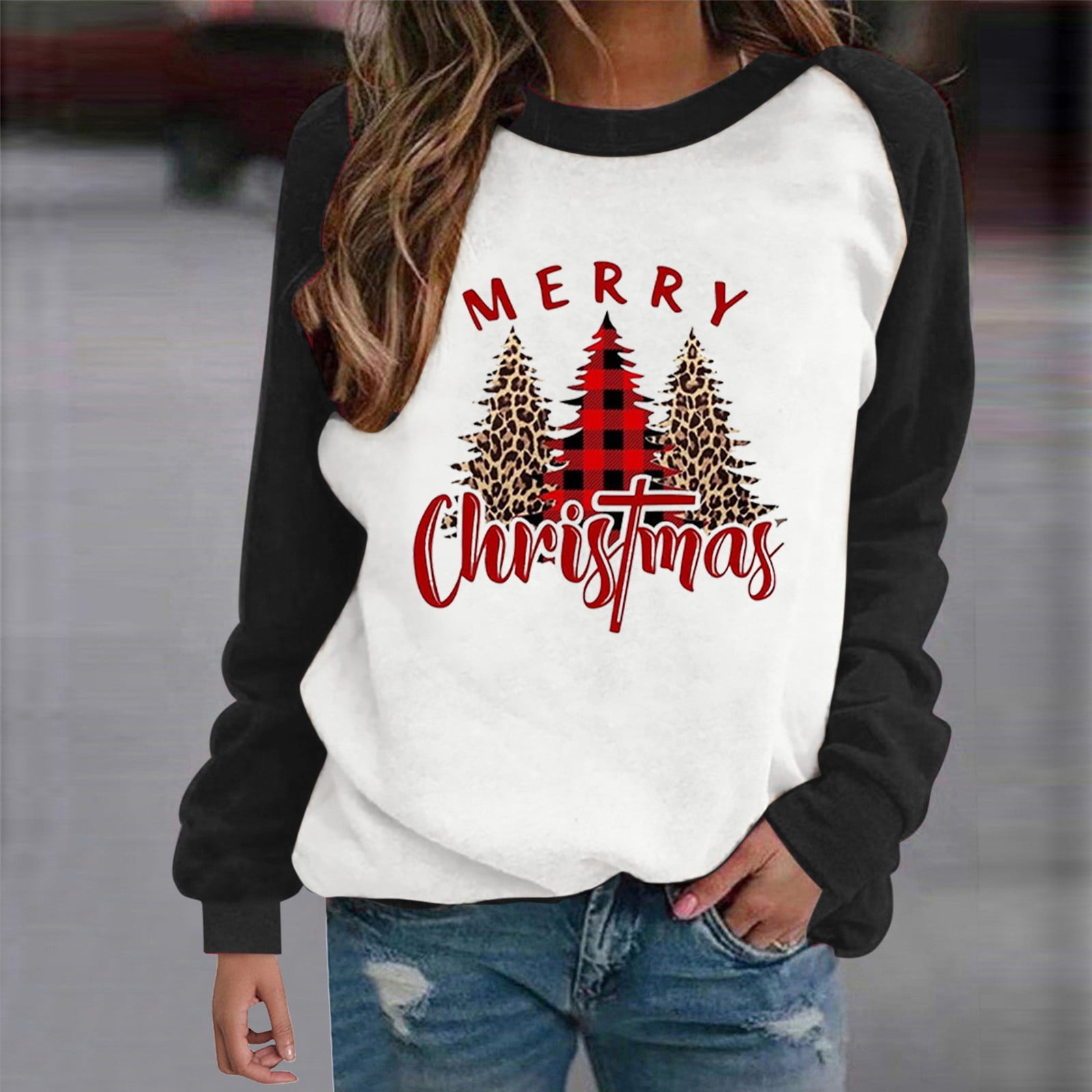Leesechin Womens Tops Long Sleeve Christmas Clearance - Walmart.com