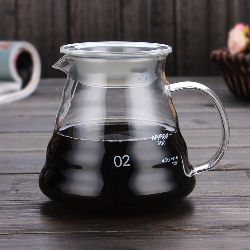 Leeseph Coffee Carafe, 350/600ml Coffee Clear Glass Kettle Sharing Pot ...