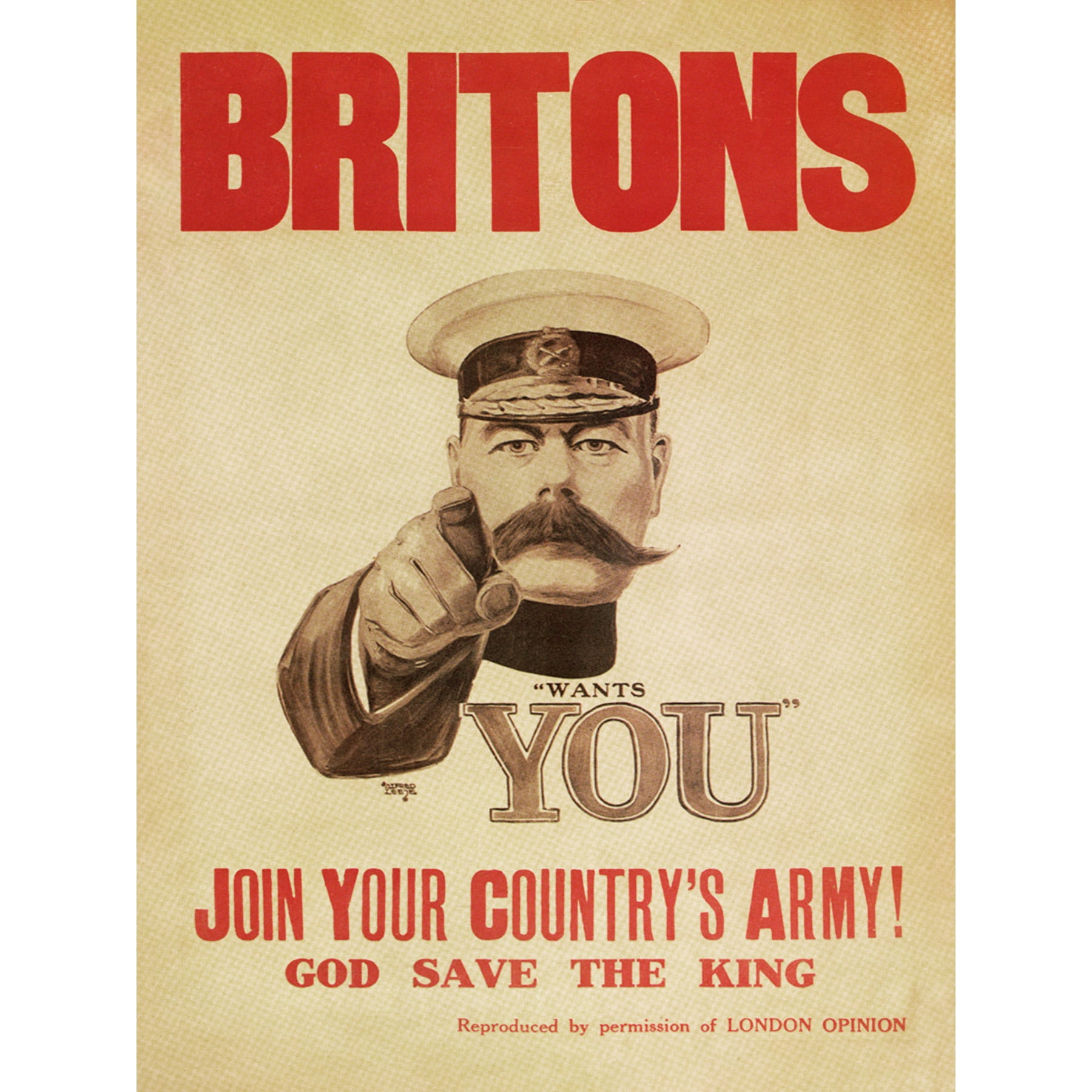 Leete War WWI UK Kitchener Britons Iconic Advert Extra Large XL Wall ...
