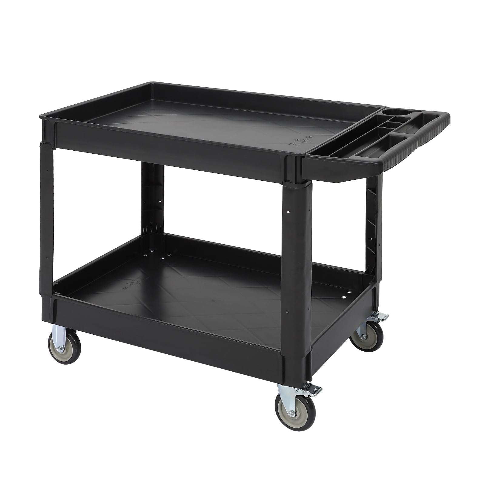 Leeten Plastic Utility Service Cart 2-Shelf, 45" x 25", 500 lbs ...