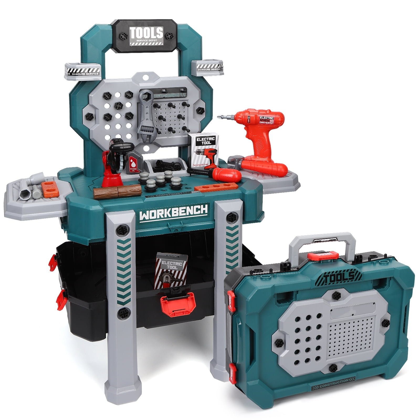 Leeten Workbench Tool Bench Toys Set for Kids Boys 3 - 8, 55pcs Toddler ...