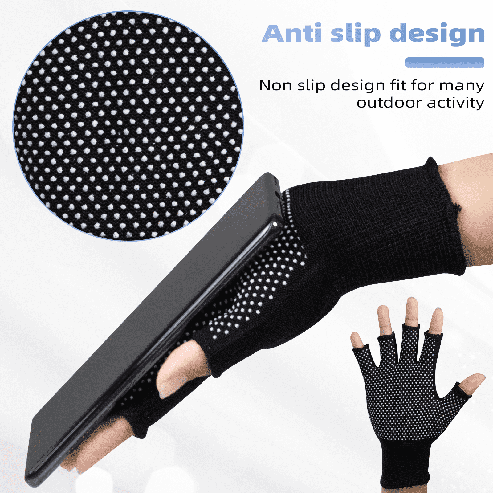 Leetye Mei Non-Slip Half-Finger Fishing Gloves Lightweight Men and ...