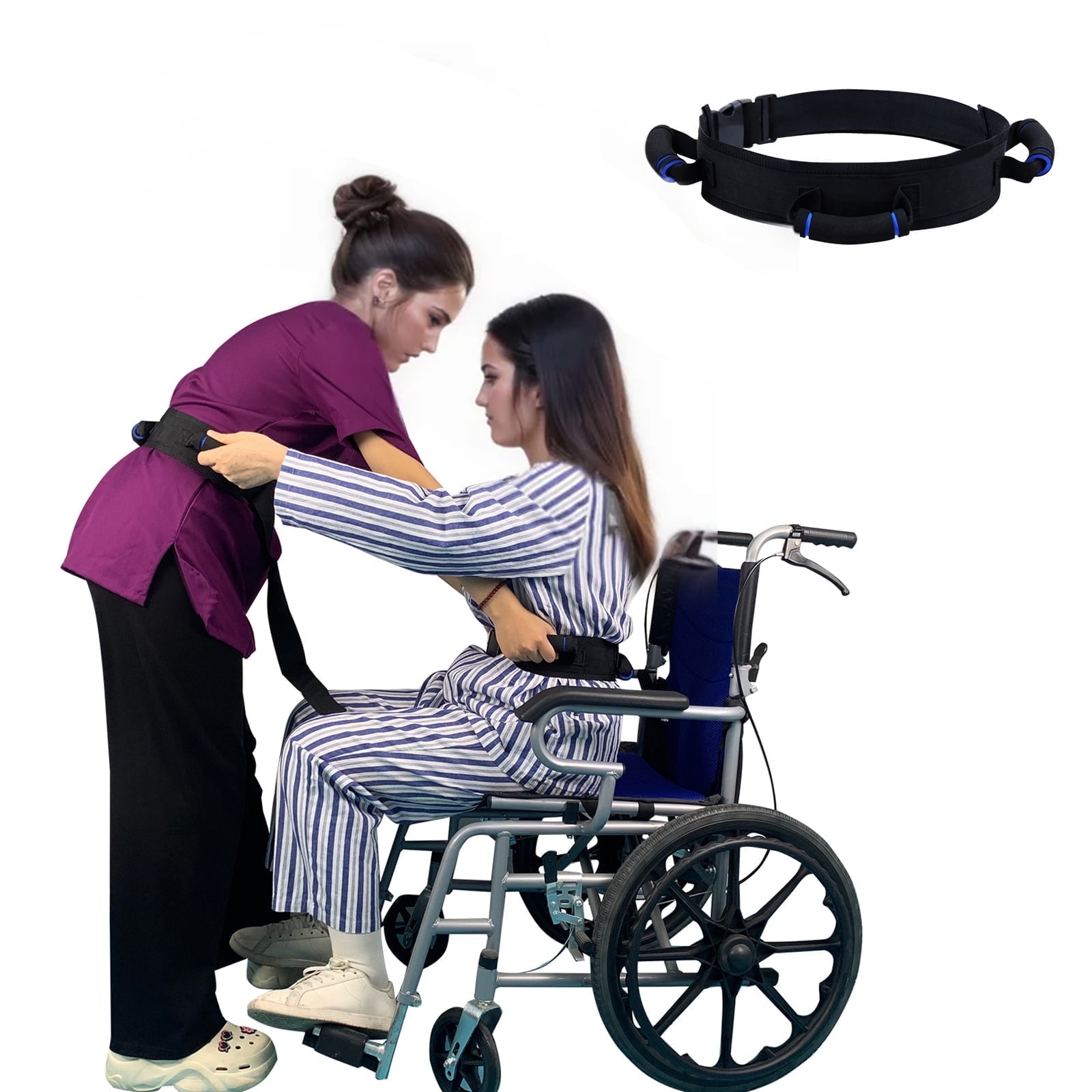 Leetye Mei Transfer Gait Belt Elderly 26"-48" Seniors Transfer Belt ...