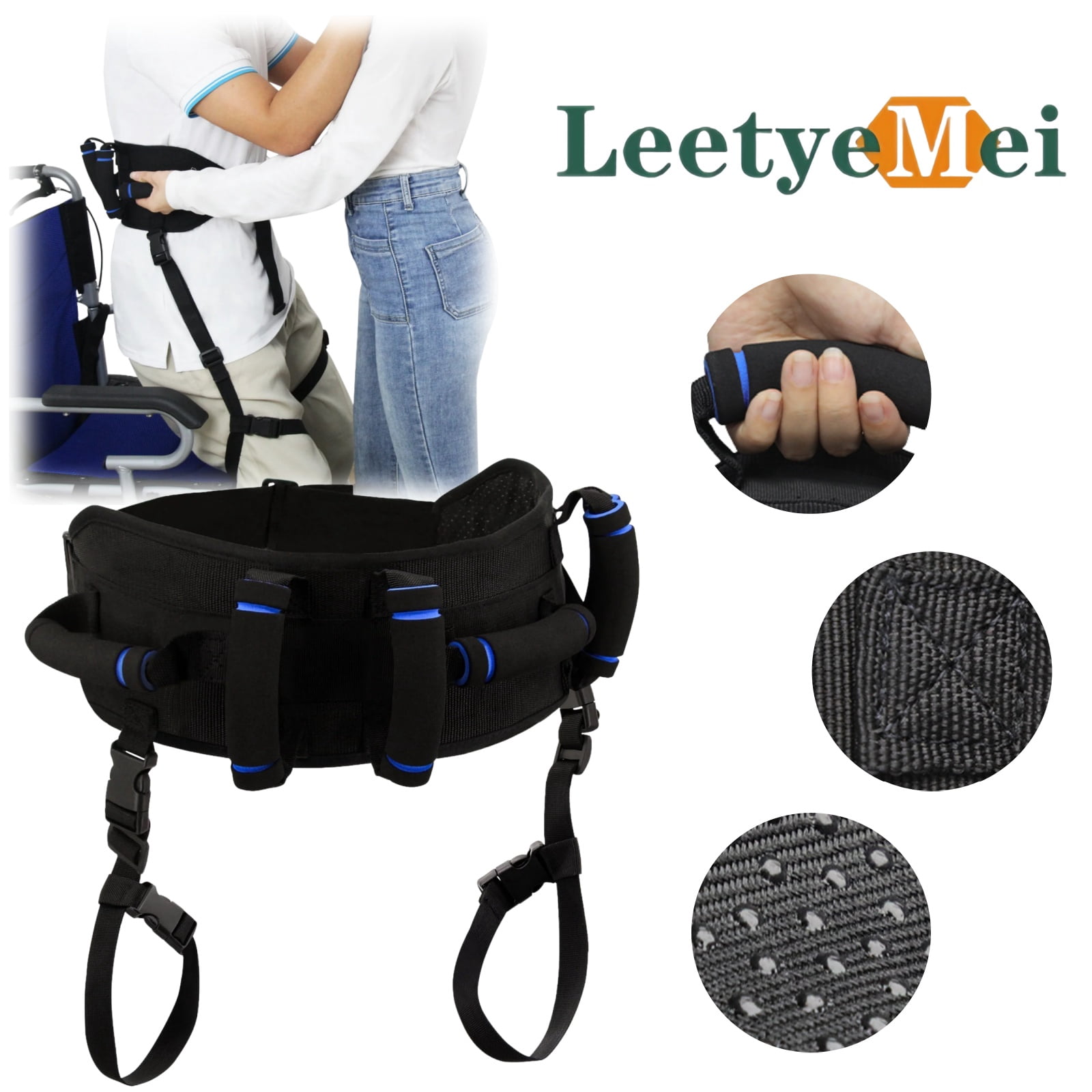 "Leetye Mei Handicap Transfer Belt with Leg Strap, 27-45"" Gait Support ...