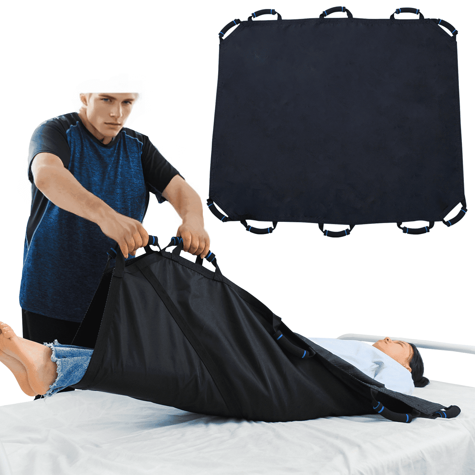 Leetye Mei Medical Lift Transfer Sheets for Elderly, 10 Handles, 48" x ...