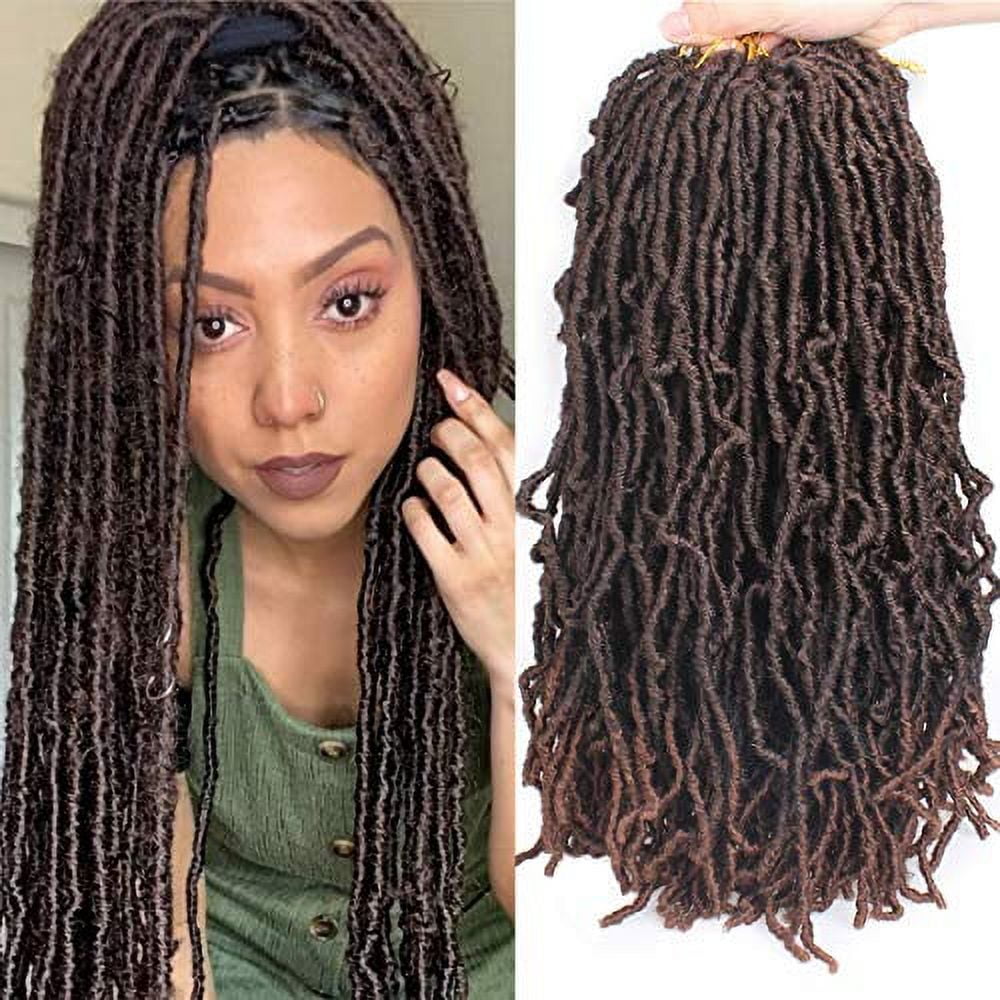 Leeven 18 Inch New .. Faux Locs Crochet Braids .. 126 Roots Pre-looped ...
