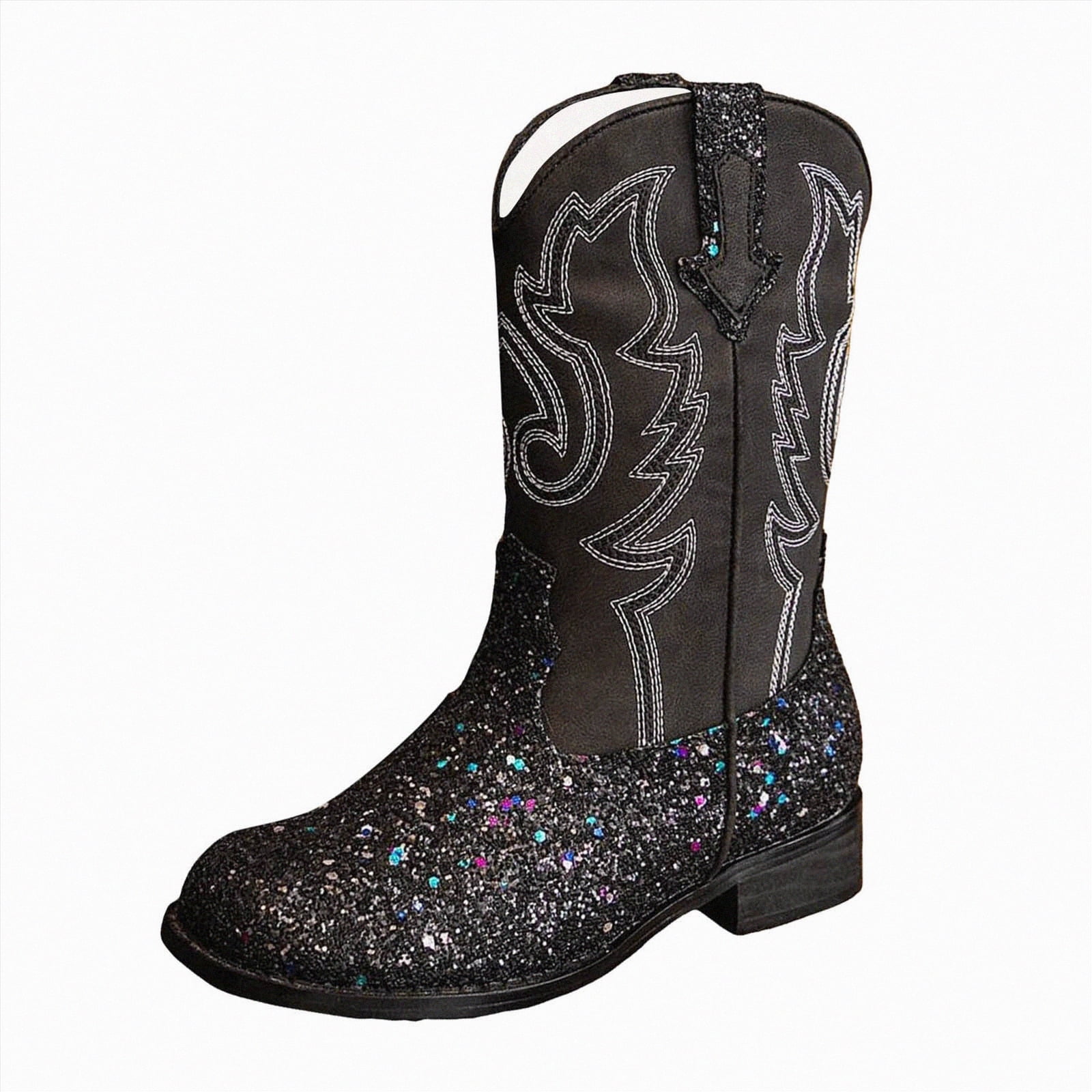 Leey-World Girls Kids Western Boots Embroidered Cowgirl Cowboy Boots ...