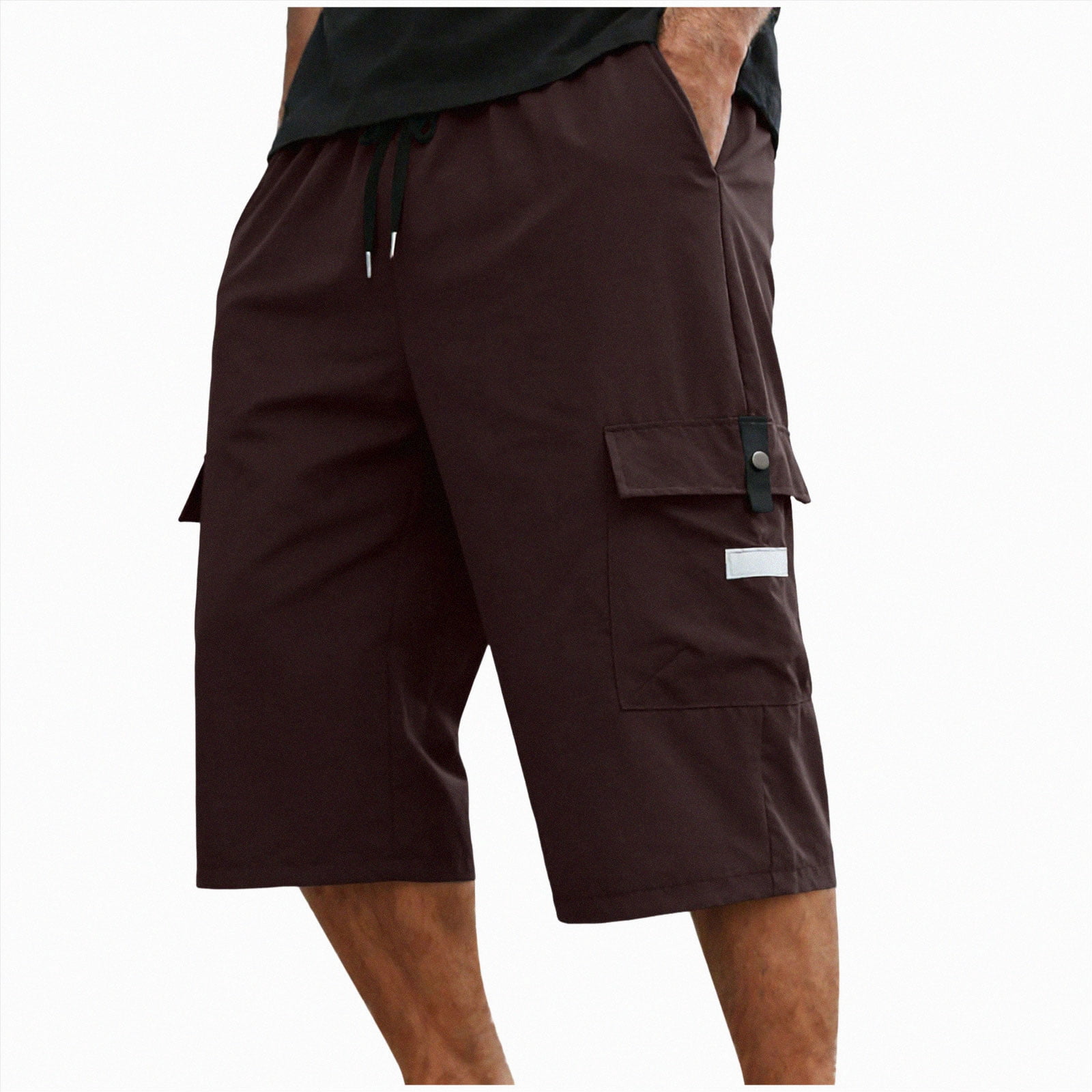 Leey-World Sports Shorts for Men Men's Capri Long Twill Cargo Shorts ...