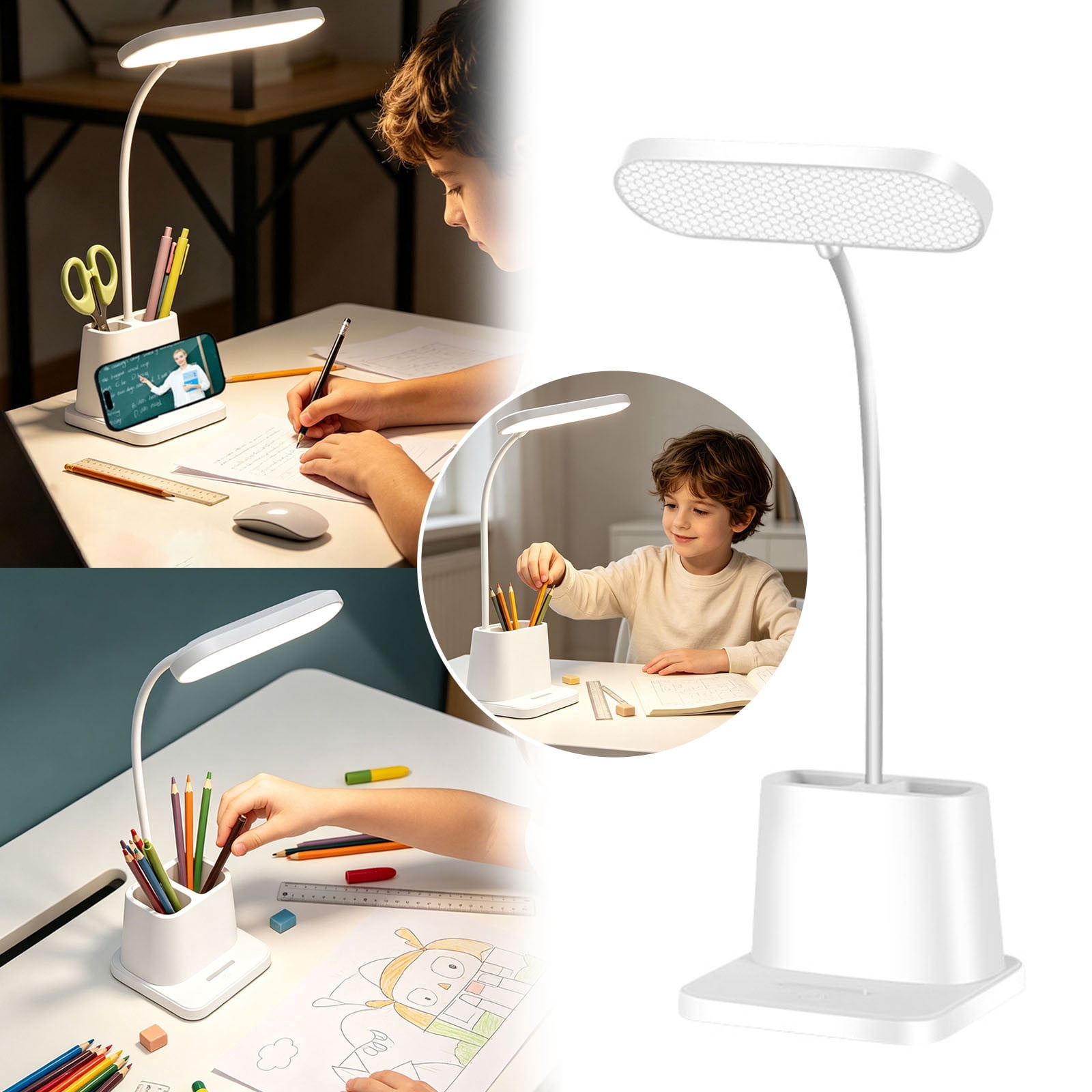 Leeye Adjustable Desk Lamp LED with Pen Bracket Brightness Desktop ...